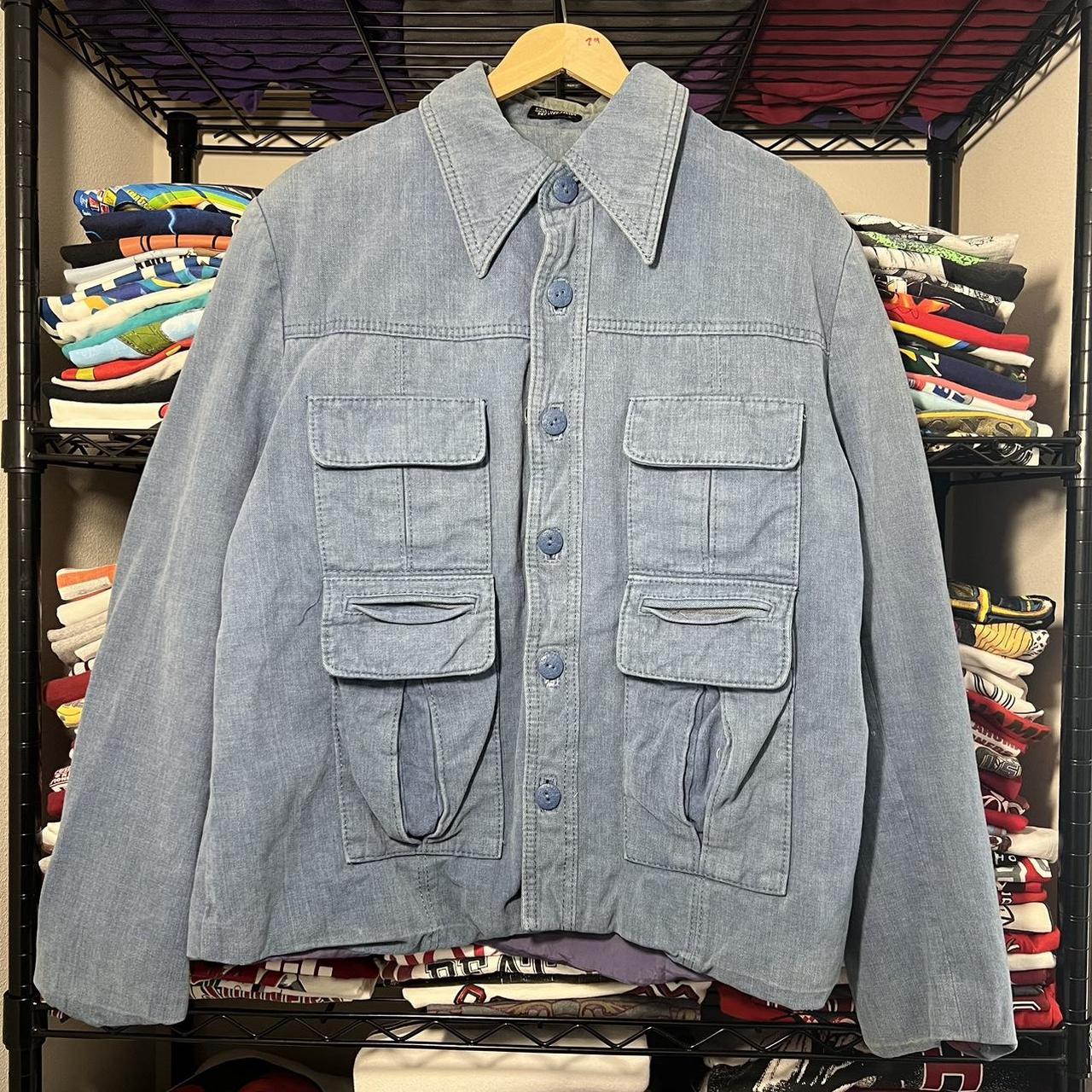 80s Richman Brothers Button Up Jacket with Fun... - Depop