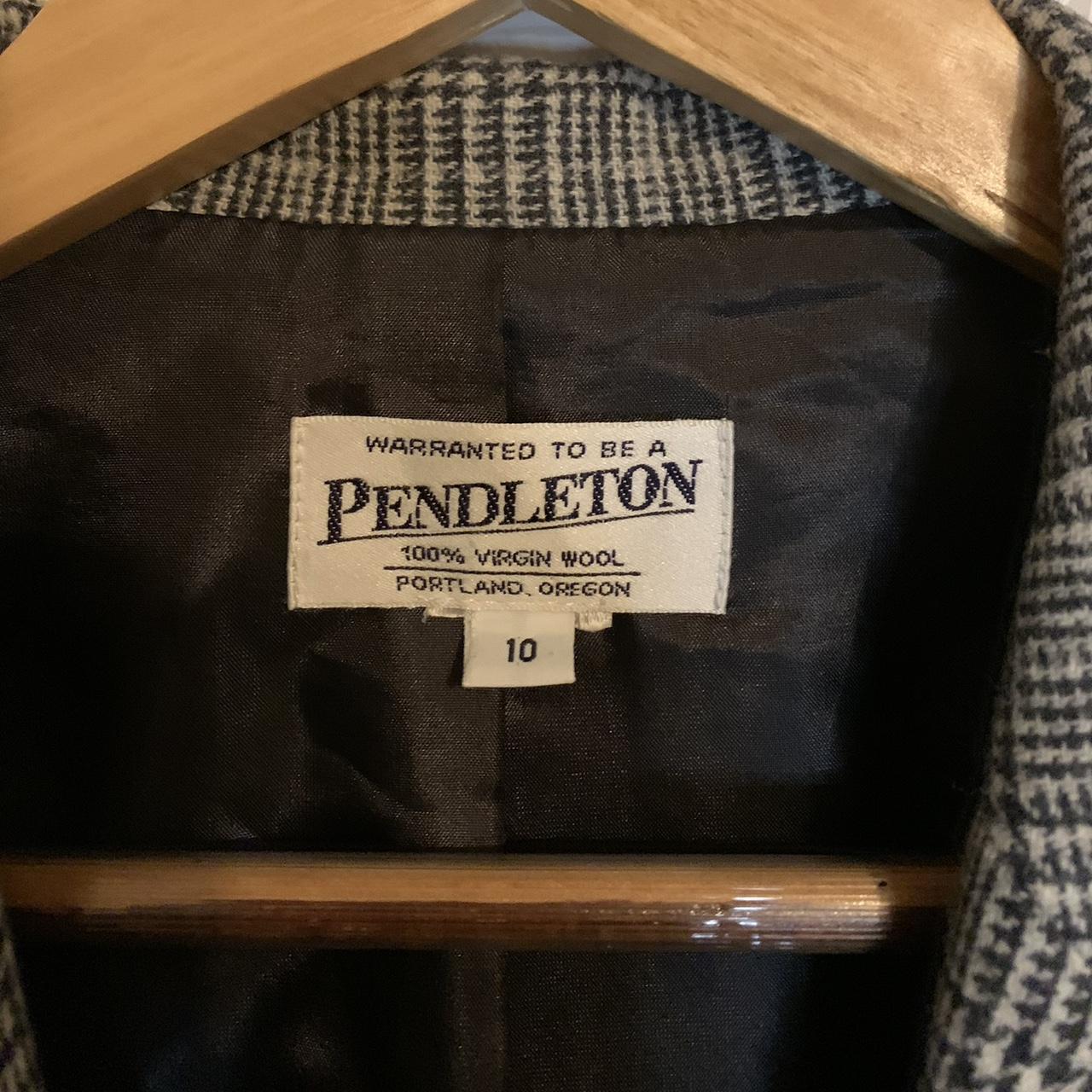 100% Wool black and white plaid blazer by Pendleton.... - Depop