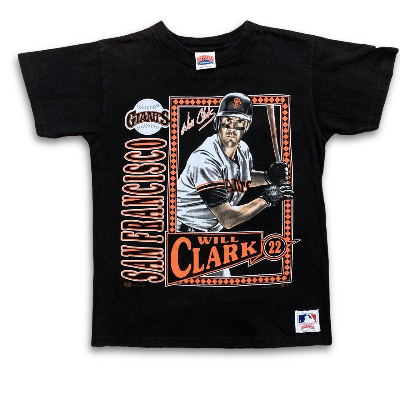 Vintage 1991 Sf Giants “Will Clark” T-shirt Nutmeg... - Depop