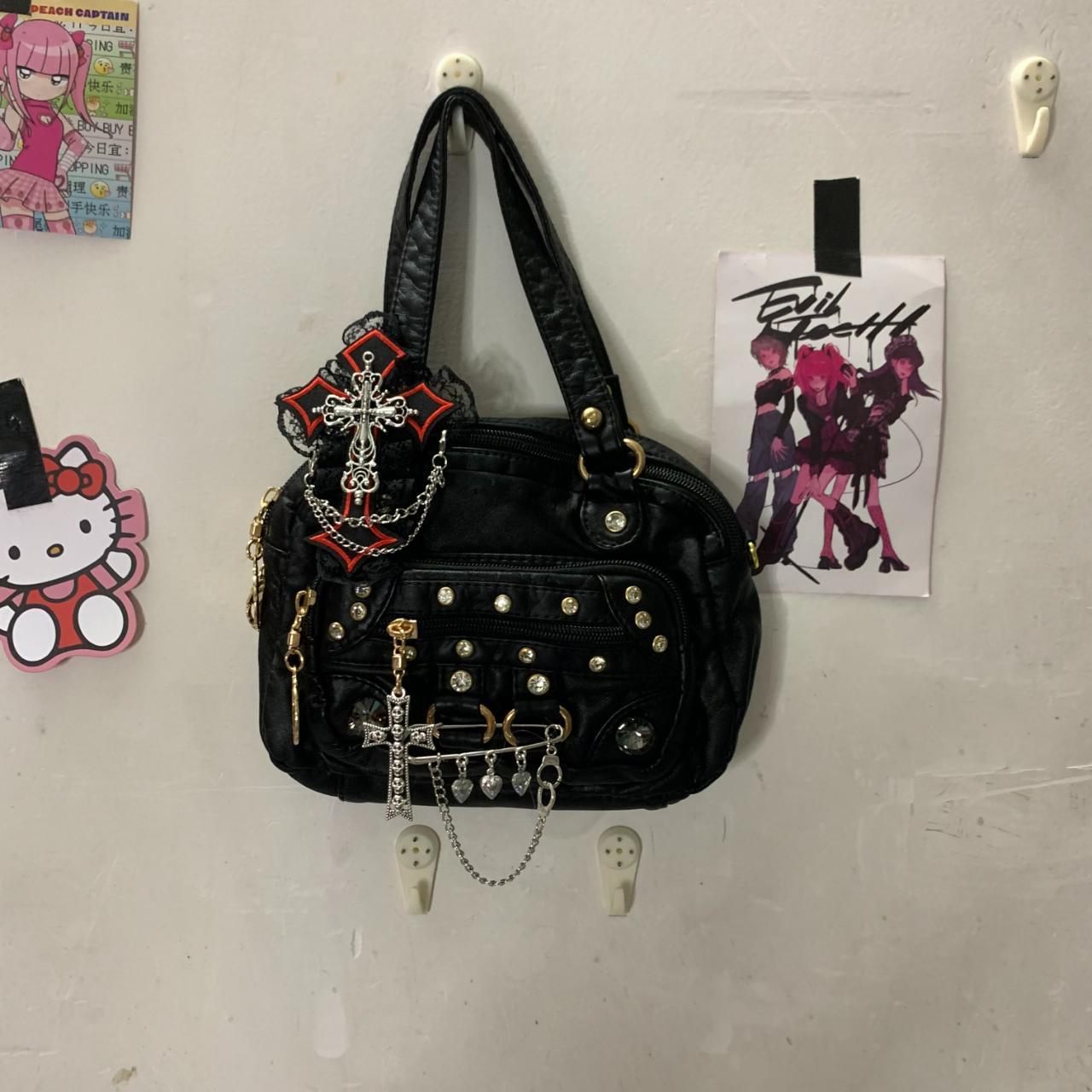 y2k pu bag, street bag, cute purse, remake... - Depop