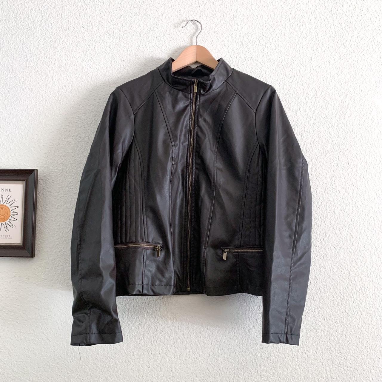 Y2K Miss Lili Brown Faux Leather Jacket - Tag Size... - Depop