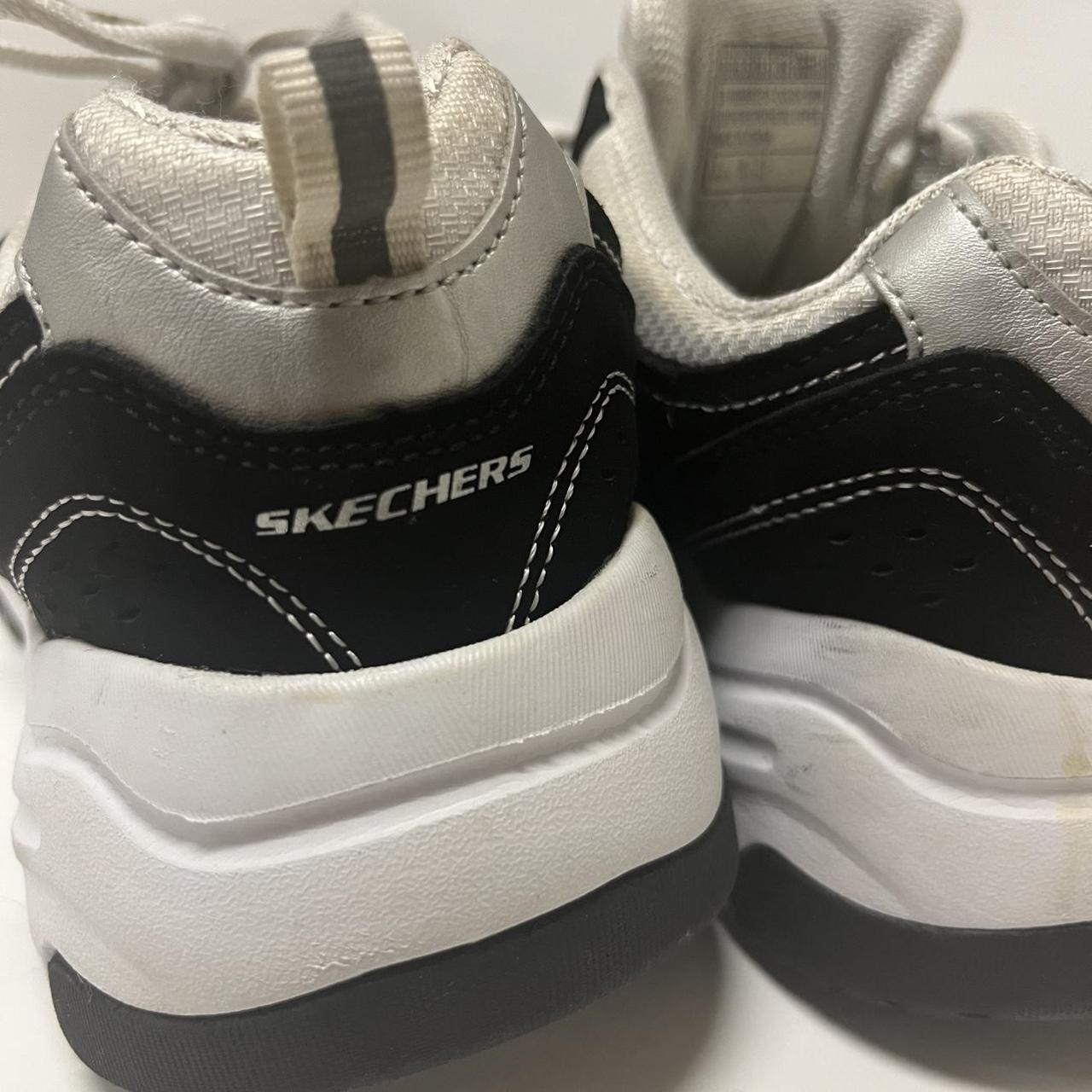 Skecher Women's Gabie Lace-Up Sneakers (Black&white,... - Depop