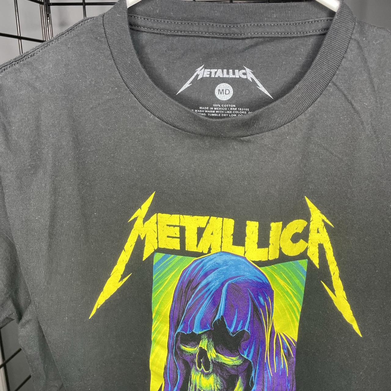 Metallica Neon Graphic T-shirt Mens S/M Worn... - Depop