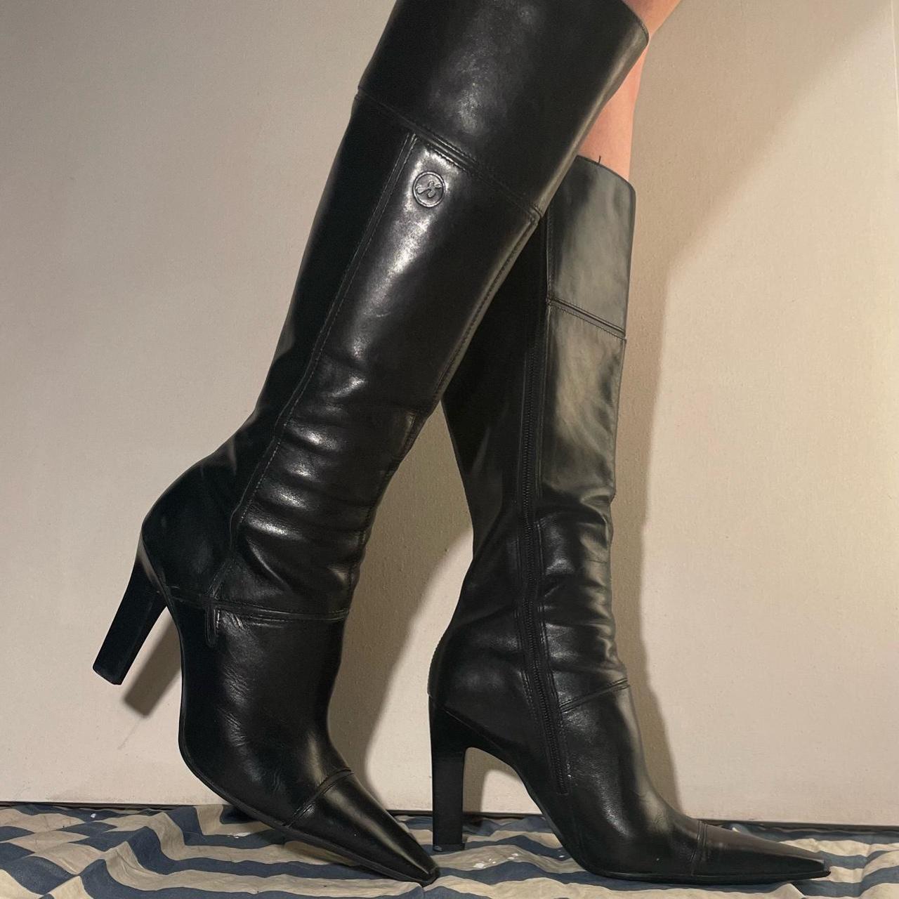 **RESERVED** Genuine vintage leather knee-high... - Depop