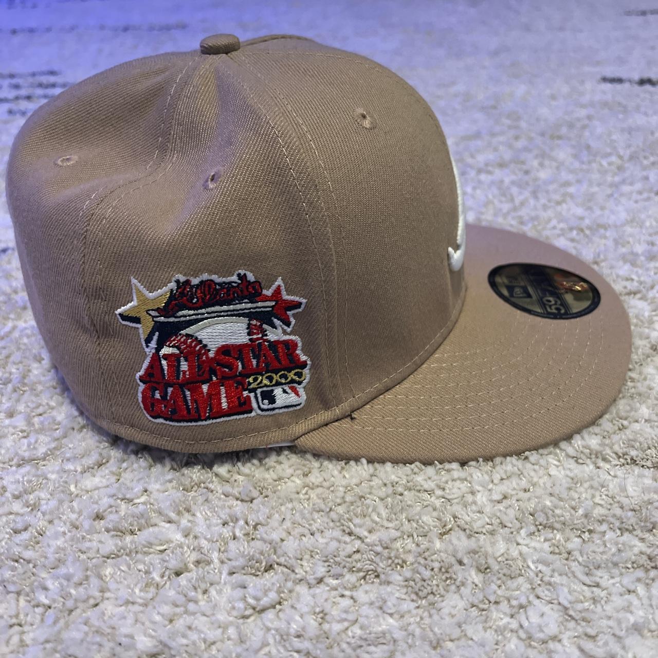 🔥🔥Atlanta braves fitted tan hat 7 1/4, 57.7cm🔥🔥 #y2k... - Depop