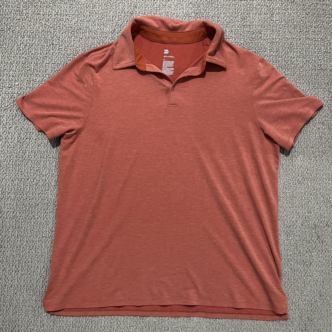 All in motion red / orange polo top Size XL New... - Depop