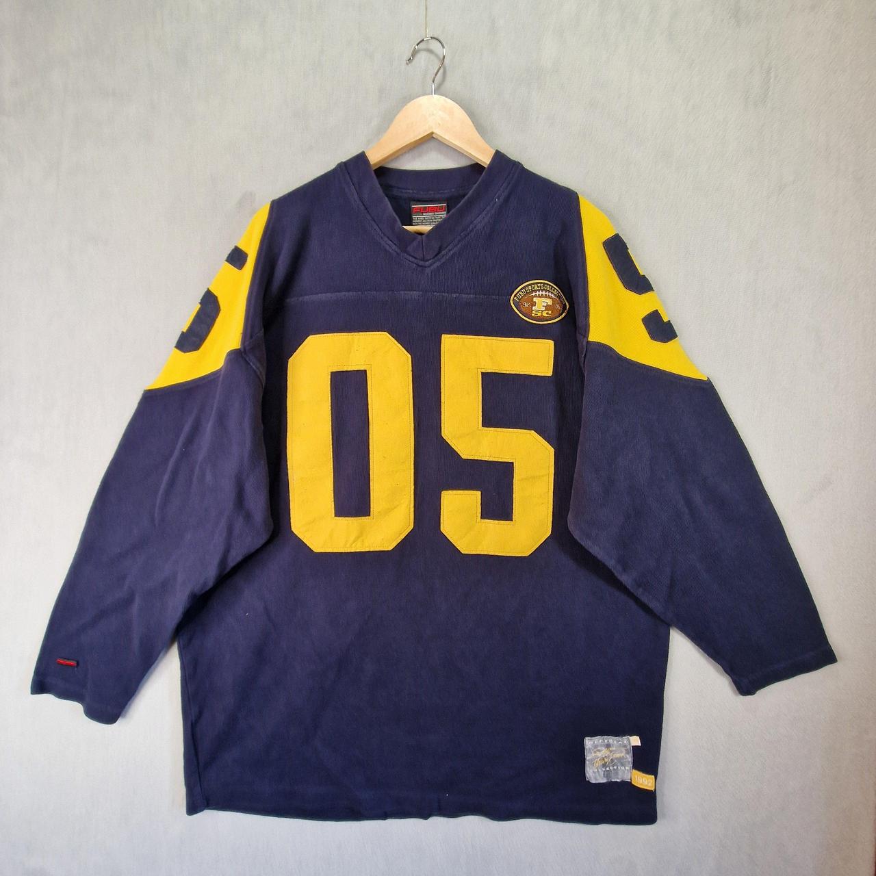Vintage Fubu Jersey Sweatshirt Men XL Blue 1992... - Depop