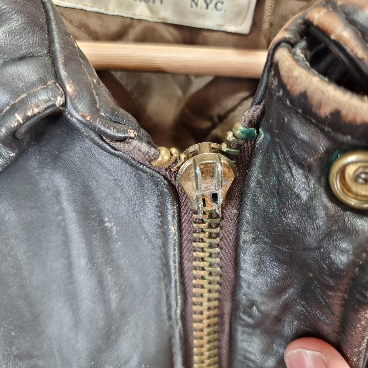 Vintage Schott A2 Leather Flight Jacket Mens Large... - Depop