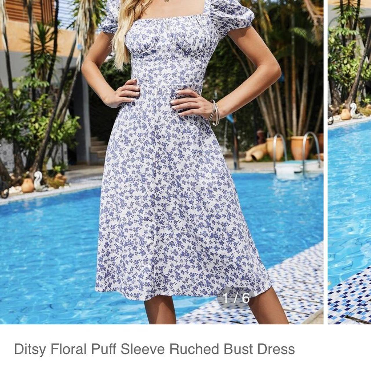 Shein Floral Dress in Purple Open to offers - Depop