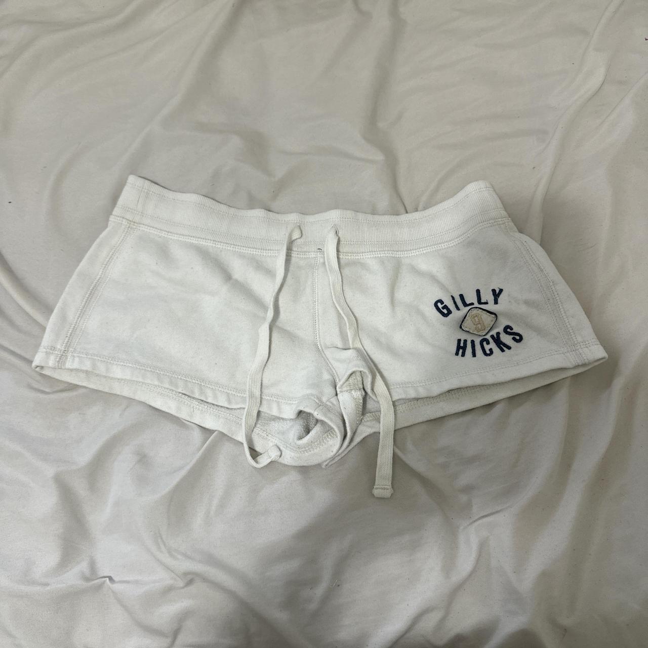 vintage gilly hicks low rise white mini shorts size... | Depop