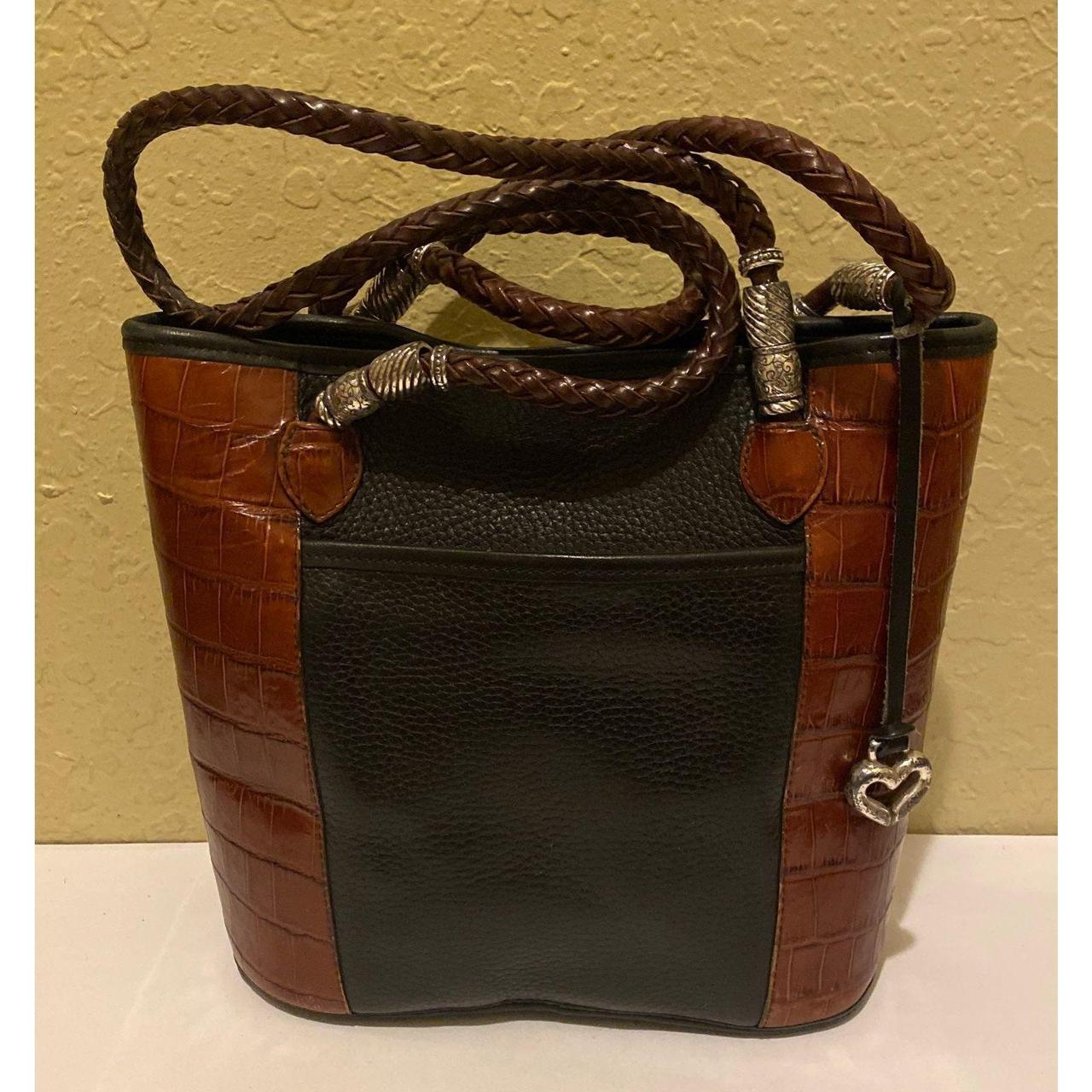 Brighton shoulder bag A495803 black leather brown... - Depop