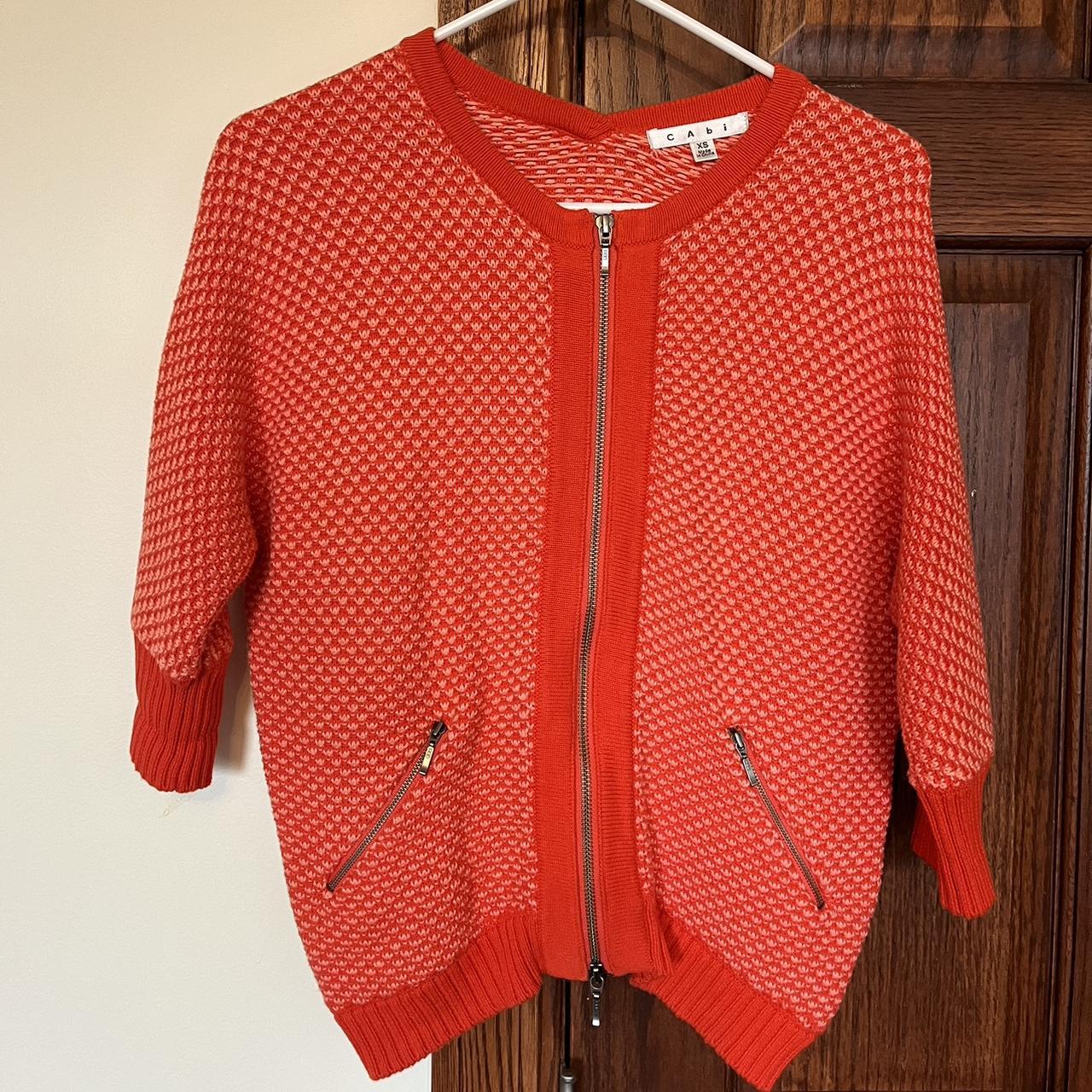 Cabi zip up short sleeve sweater - Depop