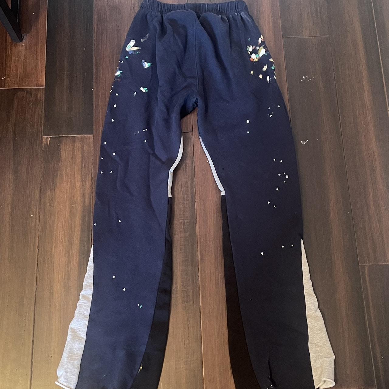 navy mnml flared sweatpants - great condition -... - Depop