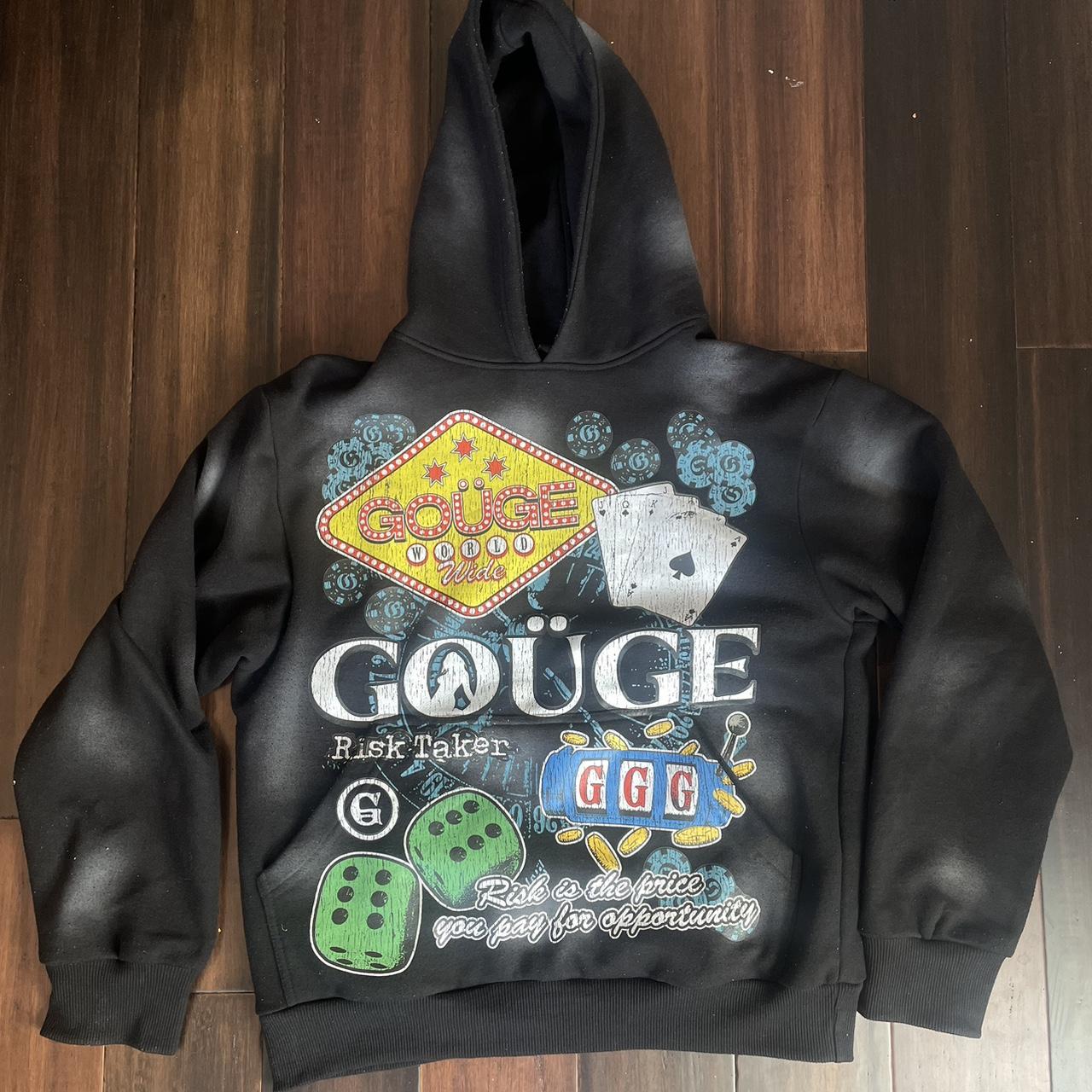 Gouge Worldwide Fish Tables hoodie - pretty worn -... - Depop
