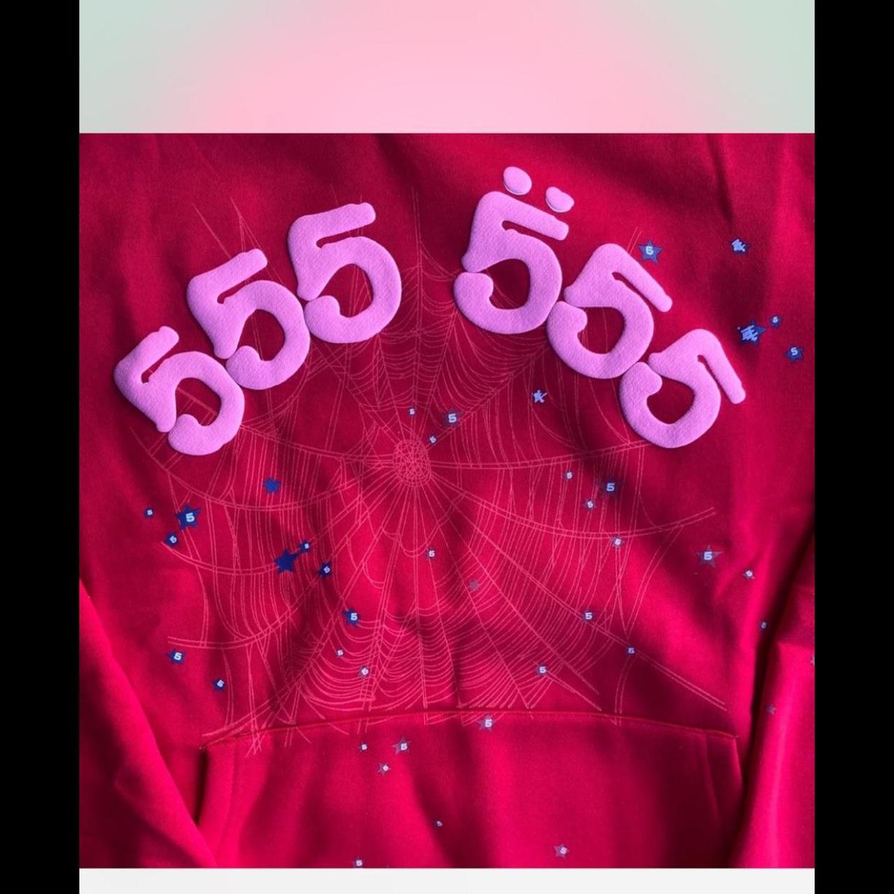 Red and pink 555 hoodie #hoodie - Depop