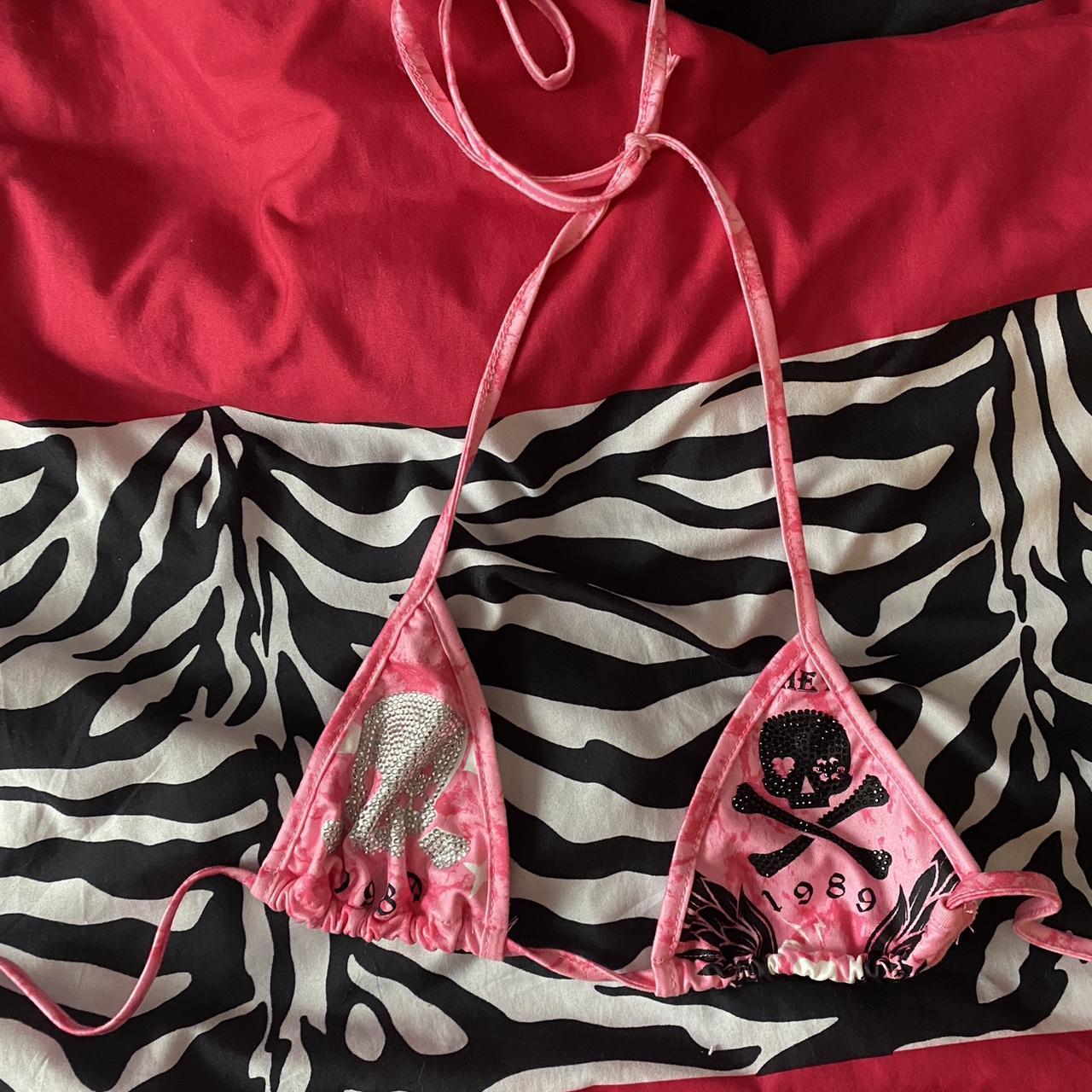 🎀Pink cyber Bikini Top🎀 🎀Never worn🎀 - Depop