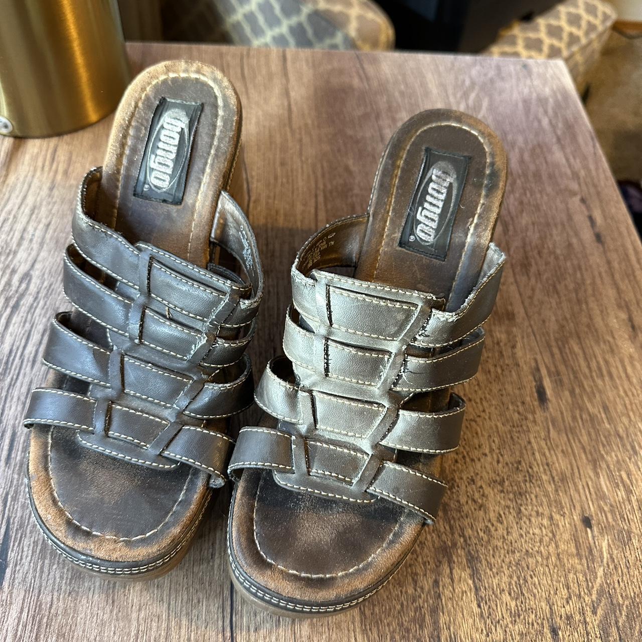 Vintage Y2K Bongo chunky platform sandals. In fair... - Depop