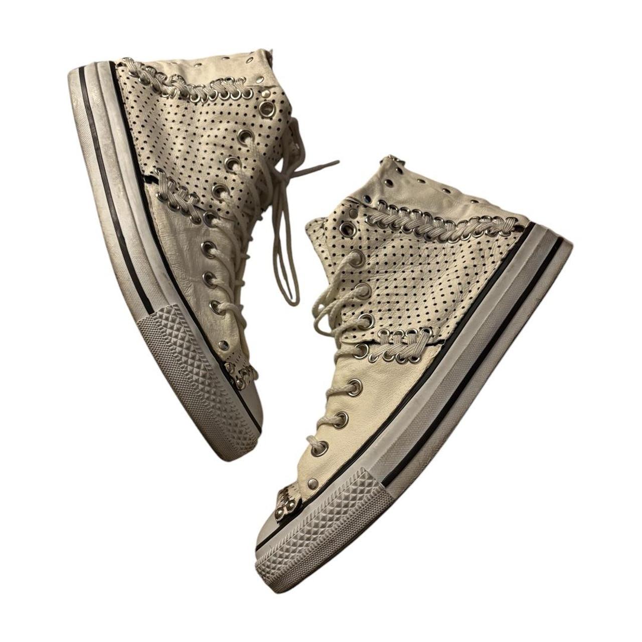 Velvet jam reconstructed converse. Missing a stud on... | Depop