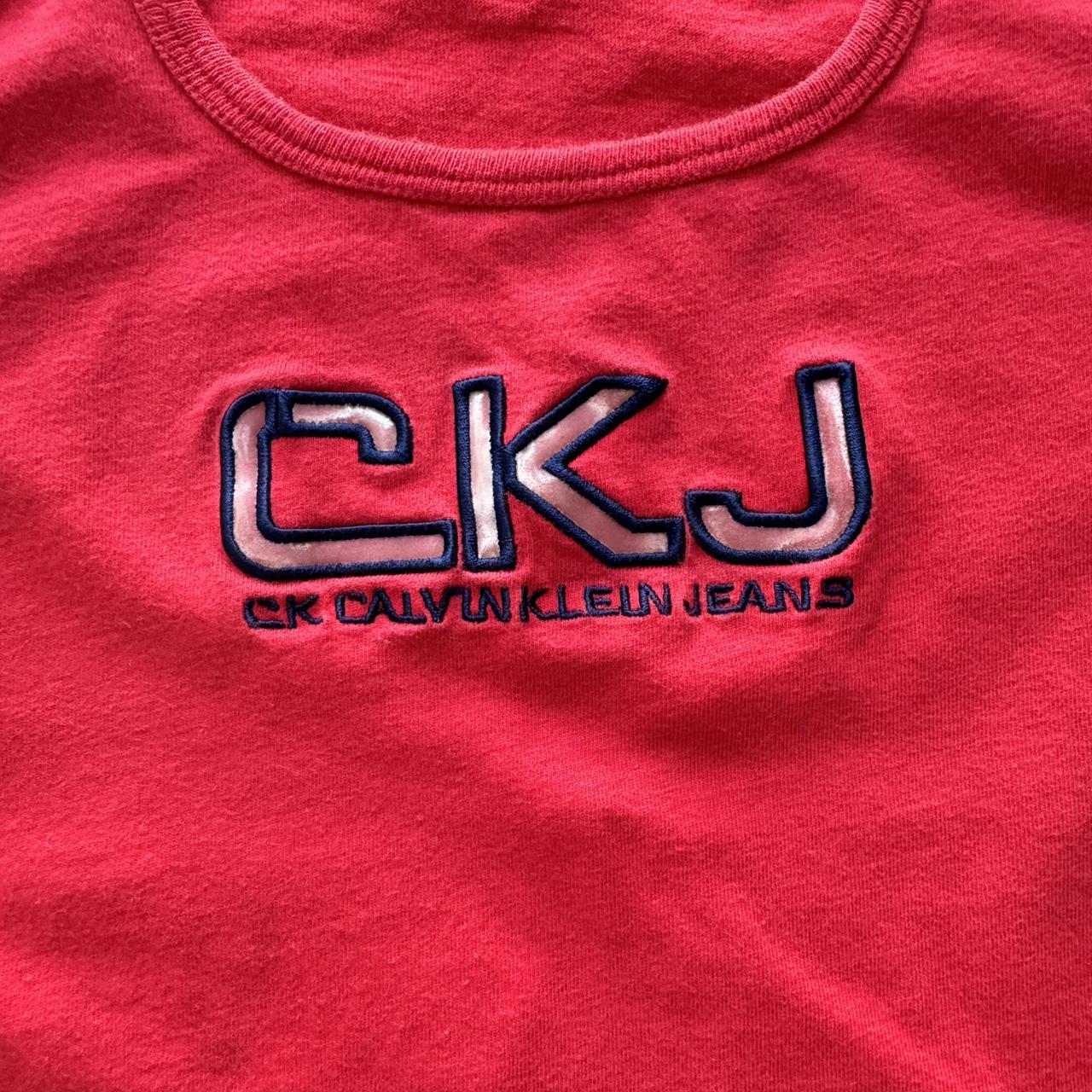 vintage y2k red calvin klein tank tagged a large,... - Depop