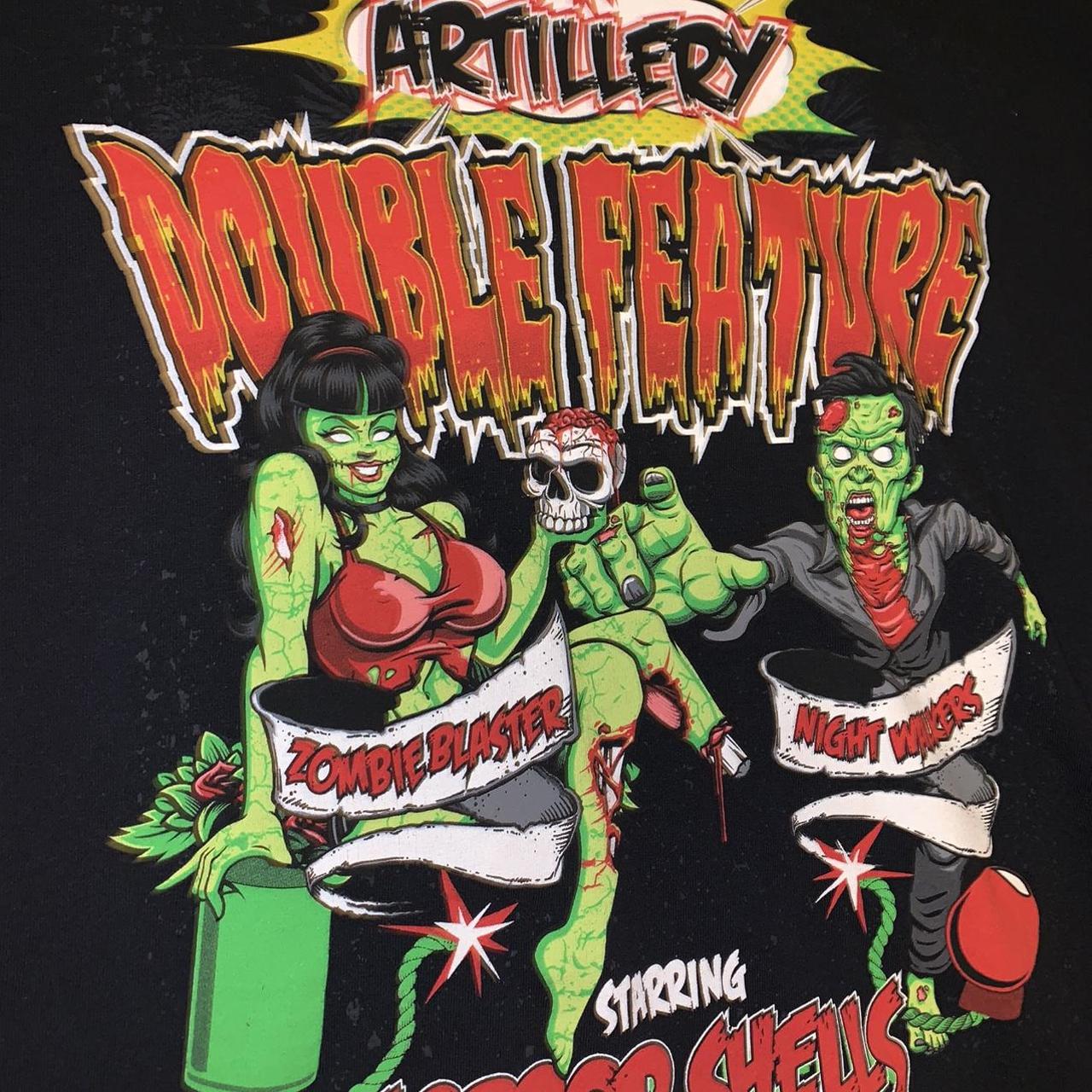 Y2K Fireworks Zombie Black T-Shirt Excellent... - Depop