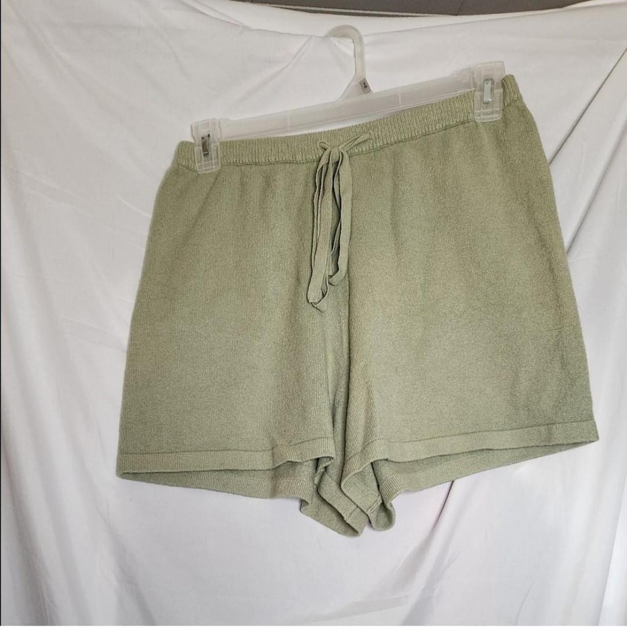 Sage green knit shorts Comfy High rise fit... - Depop