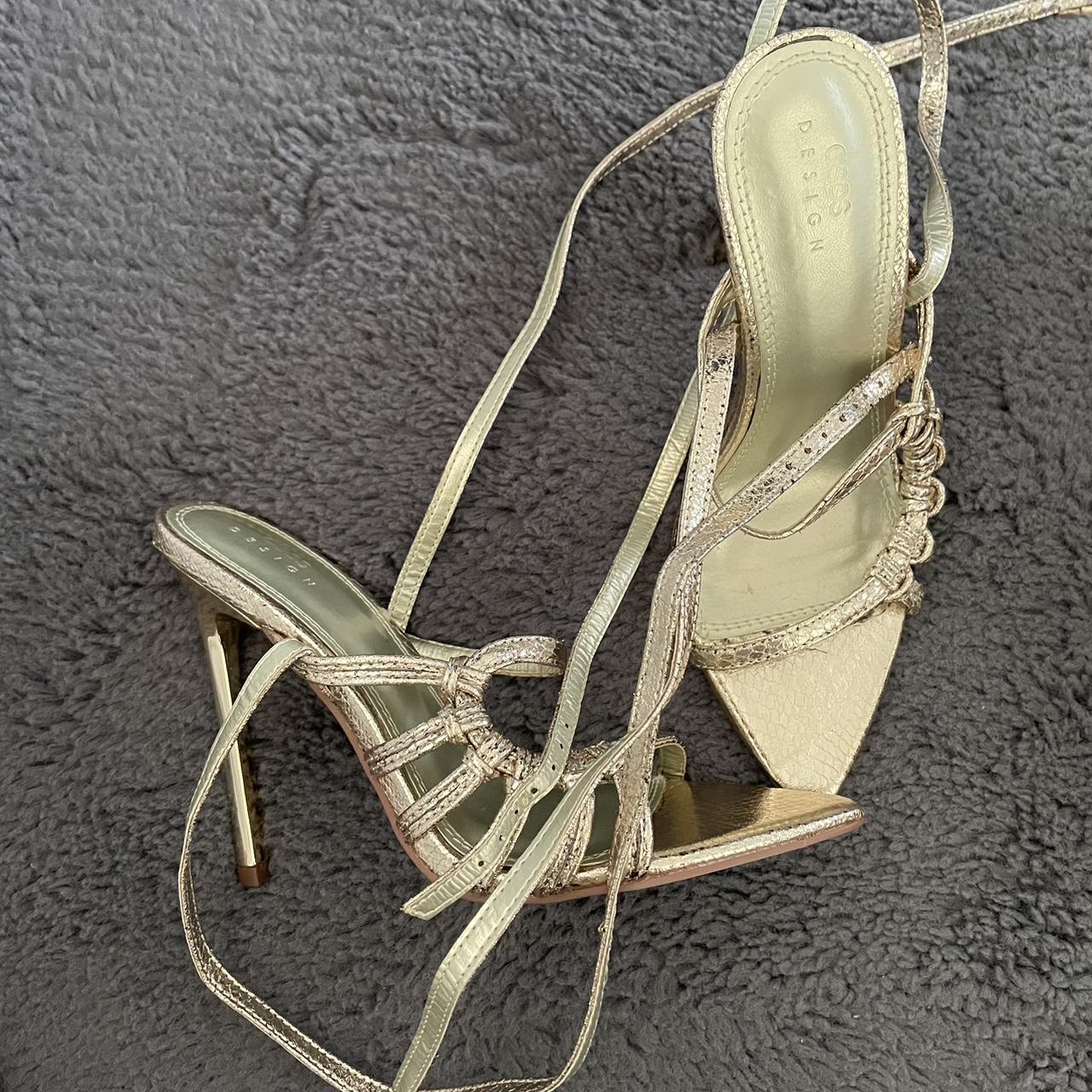 ASOS gold strappy heels never worn - Depop