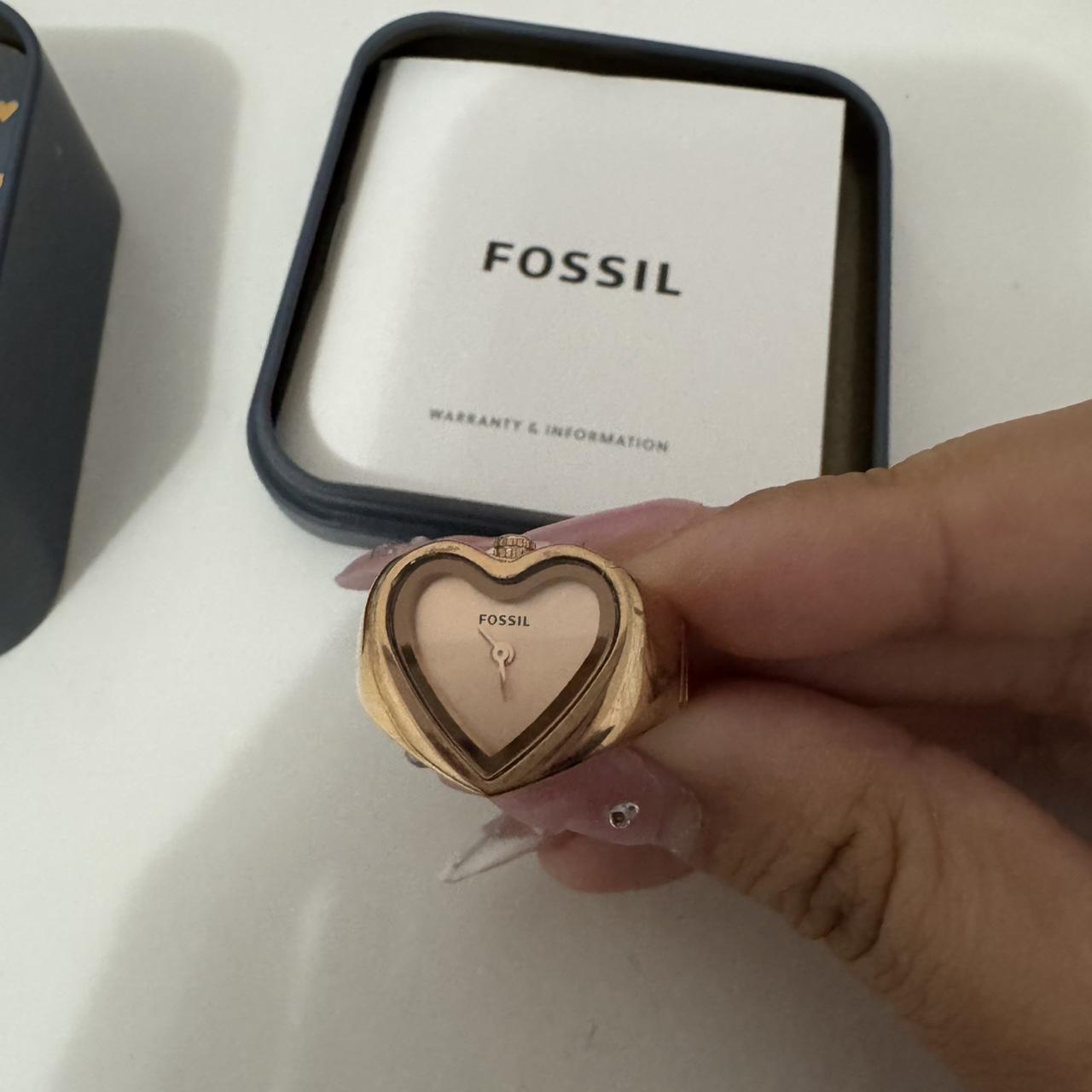 Fossil Rose Gold Heart Ring Watch Fossil Rose Gold... - Depop