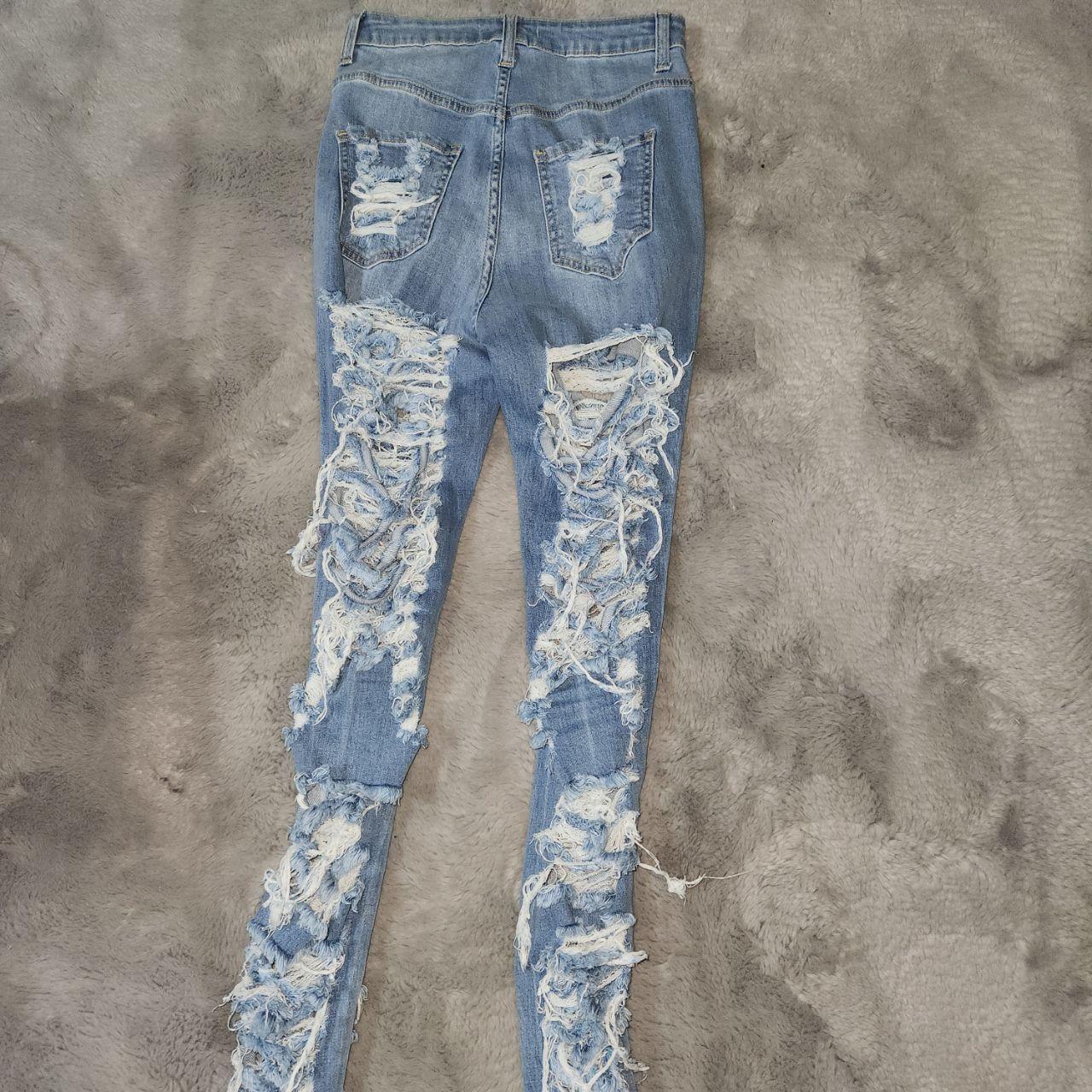 FULL DISTRESSED HIGH WAIST SKINNY JEANS- Size 5... | Depop