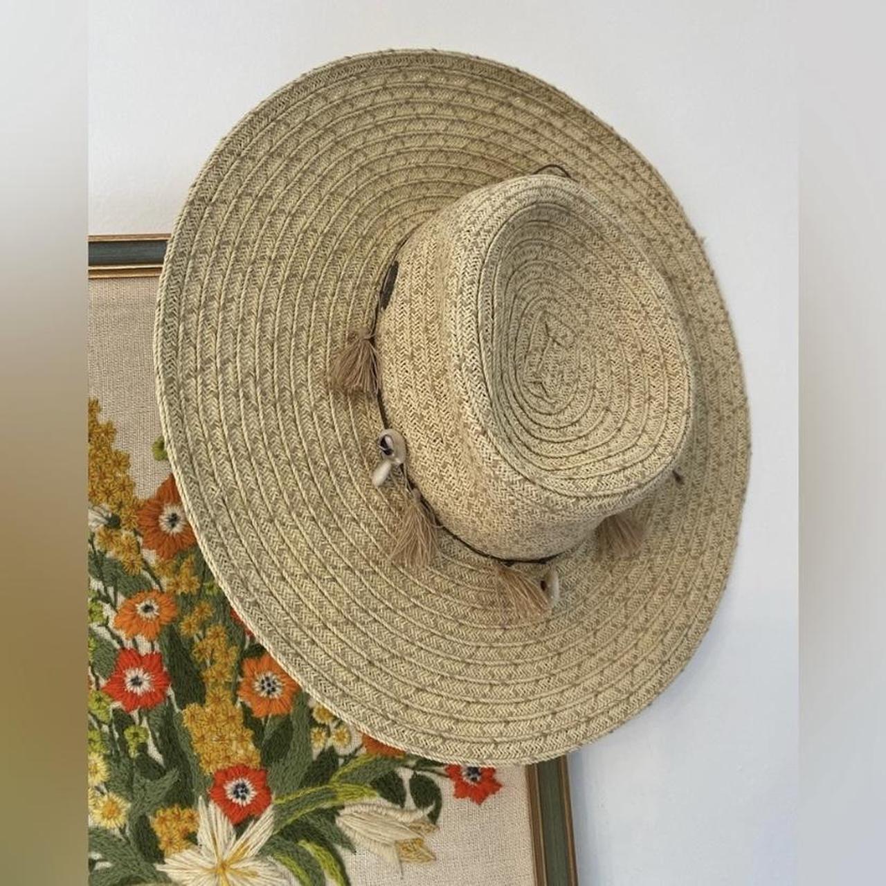 Panama Jack Women's Tan and Cream Hat | Depop