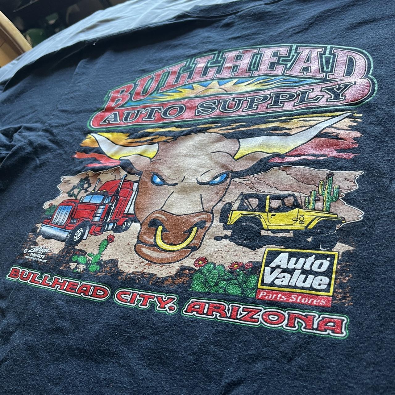 Bullhead Auto Supply black and red t-shirt Y2K... - Depop