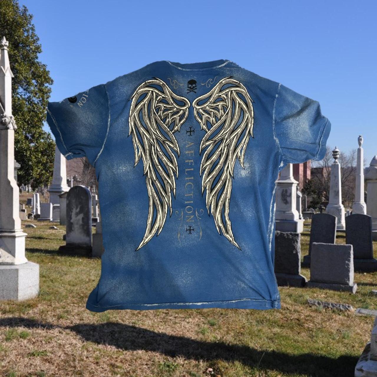 💯Early 2000s Affliction print💯 XXL but shrunk to... - Depop