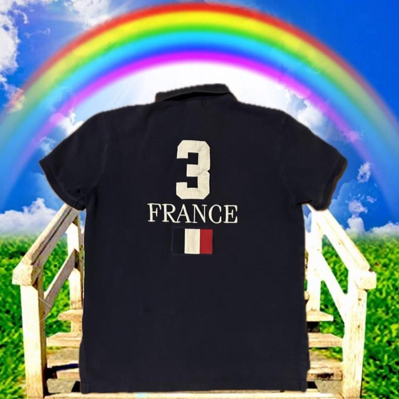 🇫🇷 BEAUTIFUL BLACK FRANCE POLO WITH THE WHITE DETAILS... - Depop