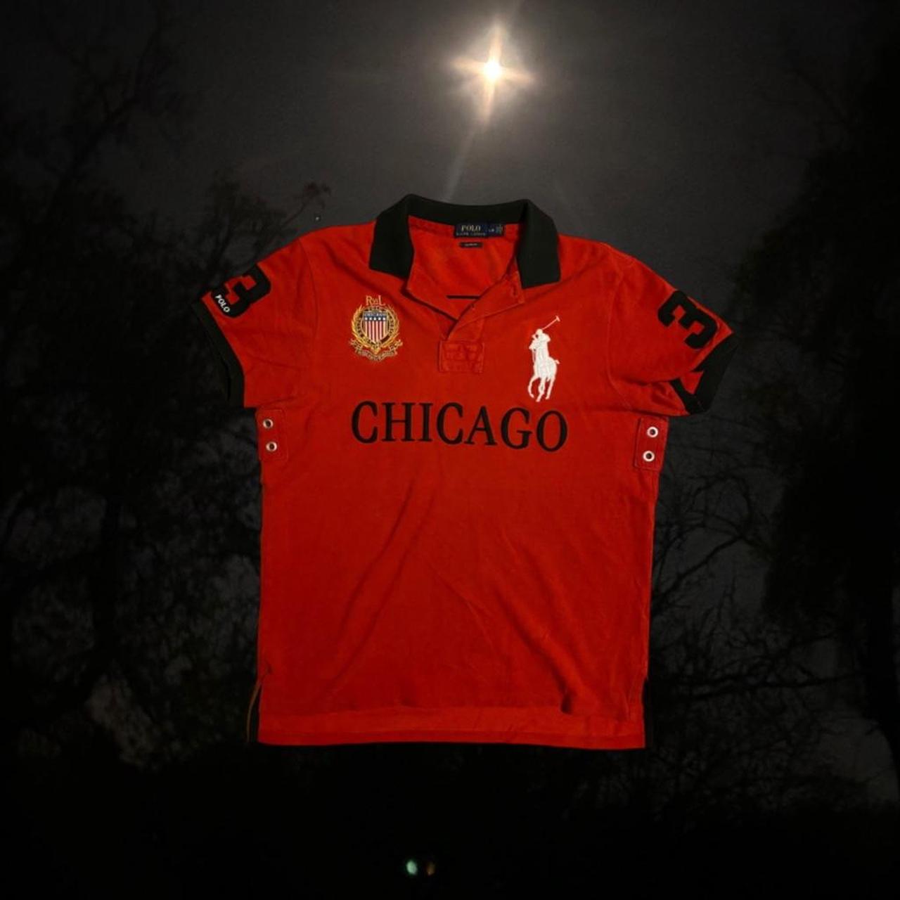 🇺🇸 BEAUTIFUL RED CHICAGO POLO 🇺🇸 LARGE SEEN ON ALL THE... - Depop