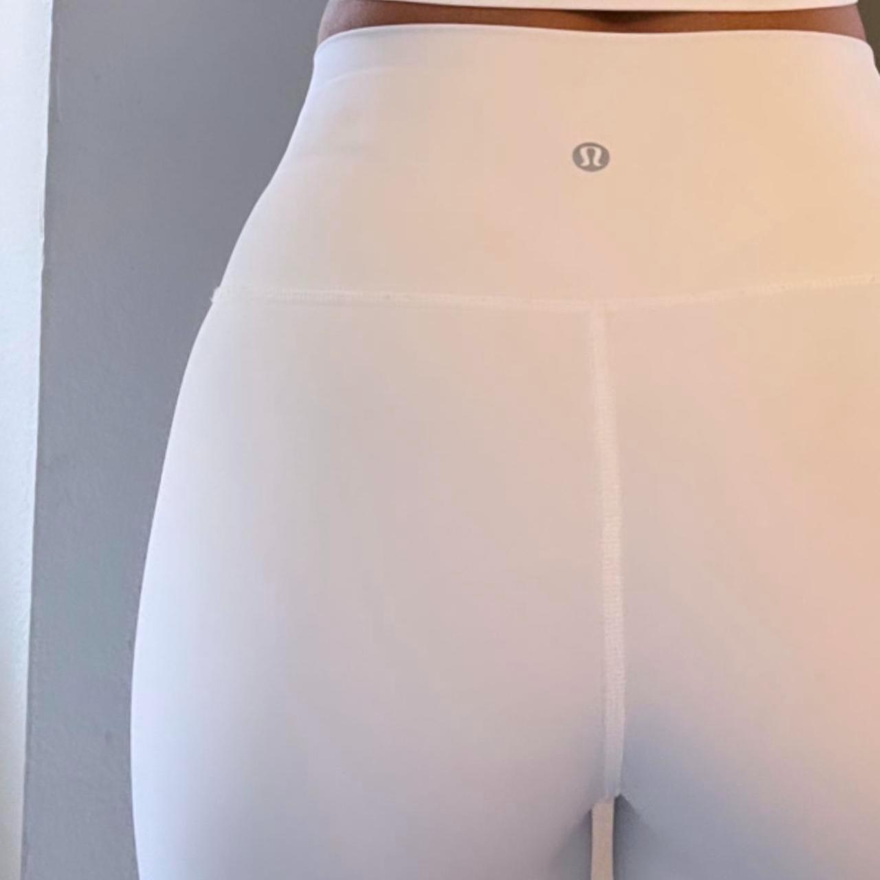 White Lululemon Leggings Cropped Size: 0 -... - Depop