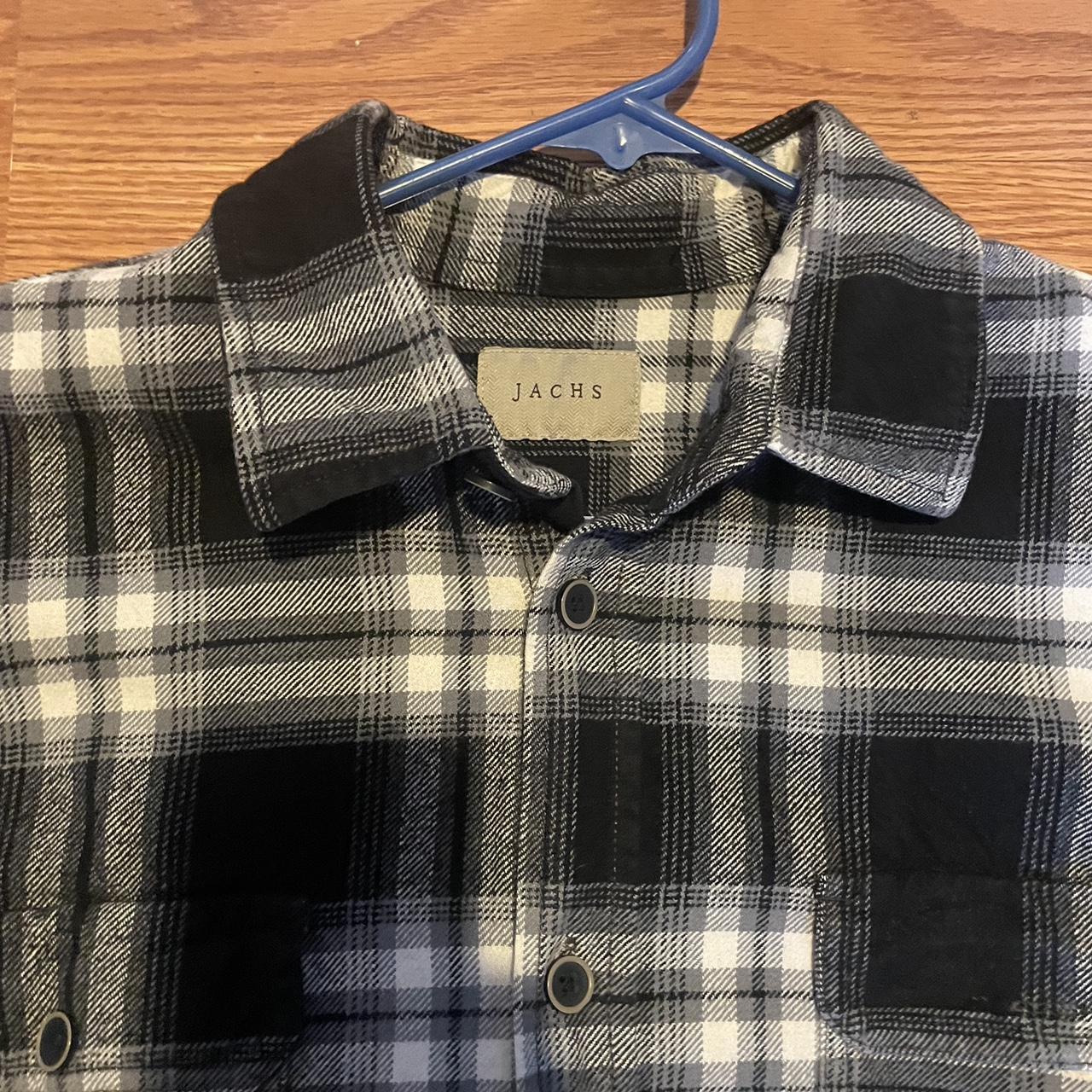 Jachs White and Balck flannel Nice fit pretty good... - Depop