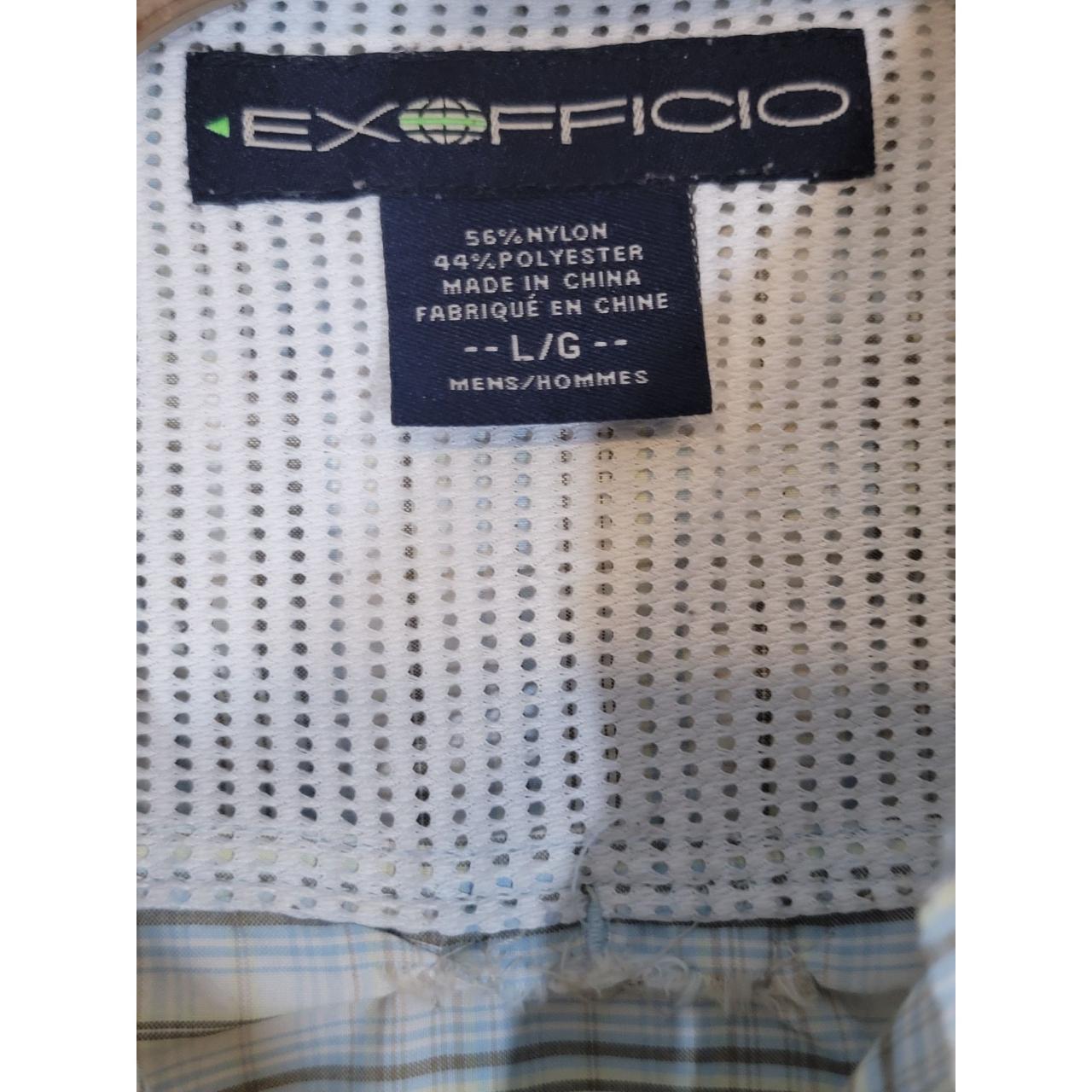 ExOfficio Men's White and Blue Shirt | Depop