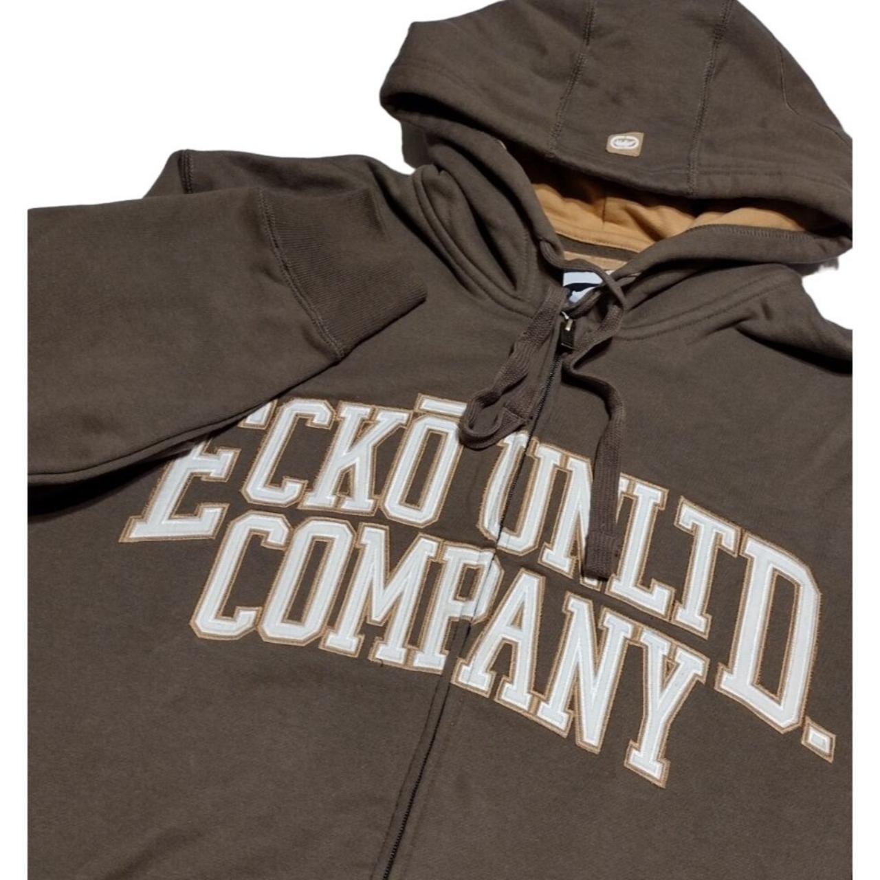 Ecko Unltd. Company Men's Green Zip-up Logo Long... - Depop