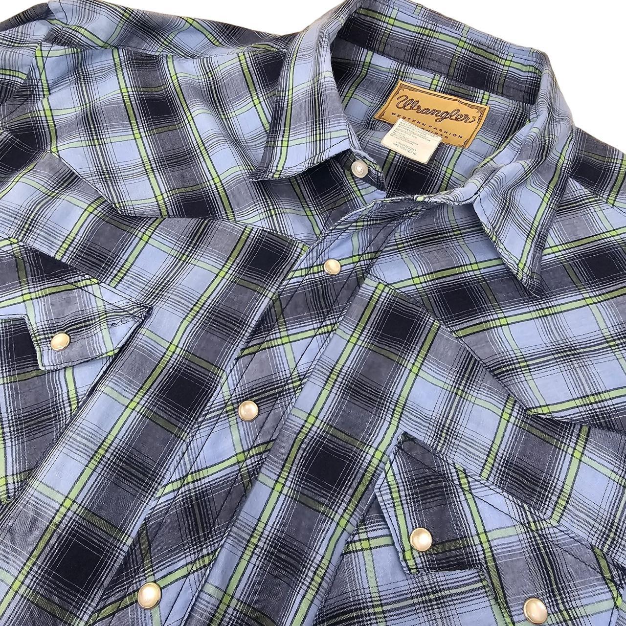 Wrangler Western Pearl Snap Shirt Size XXL Short... - Depop