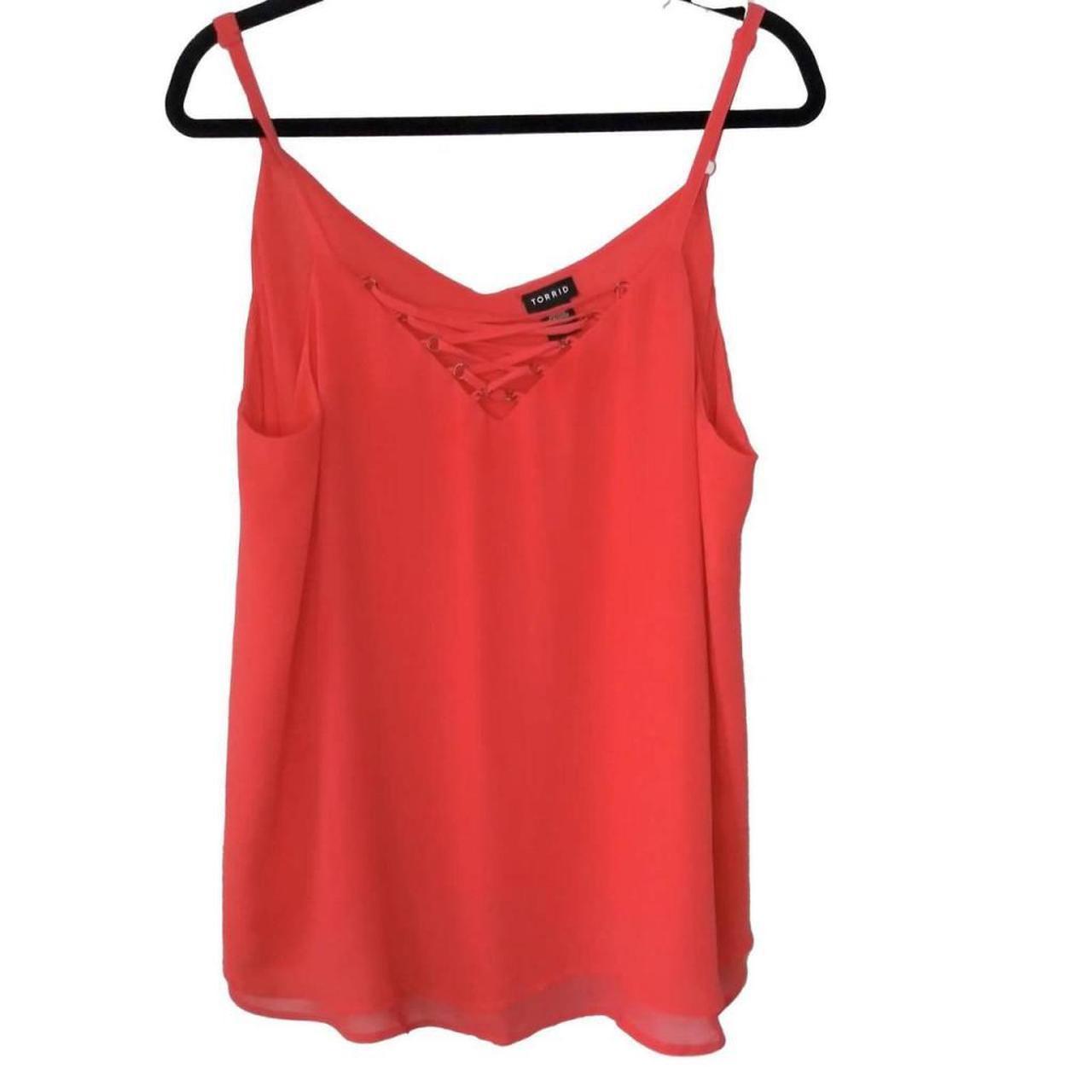 Torrid 1X Tank Top Blouse Cami Peach Flowy 2... - Depop