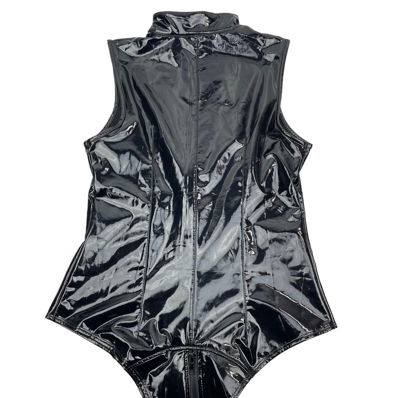 NWT BSLINGERIE Wetlook Black PVC Teddy Bodysuit Sz... - Depop