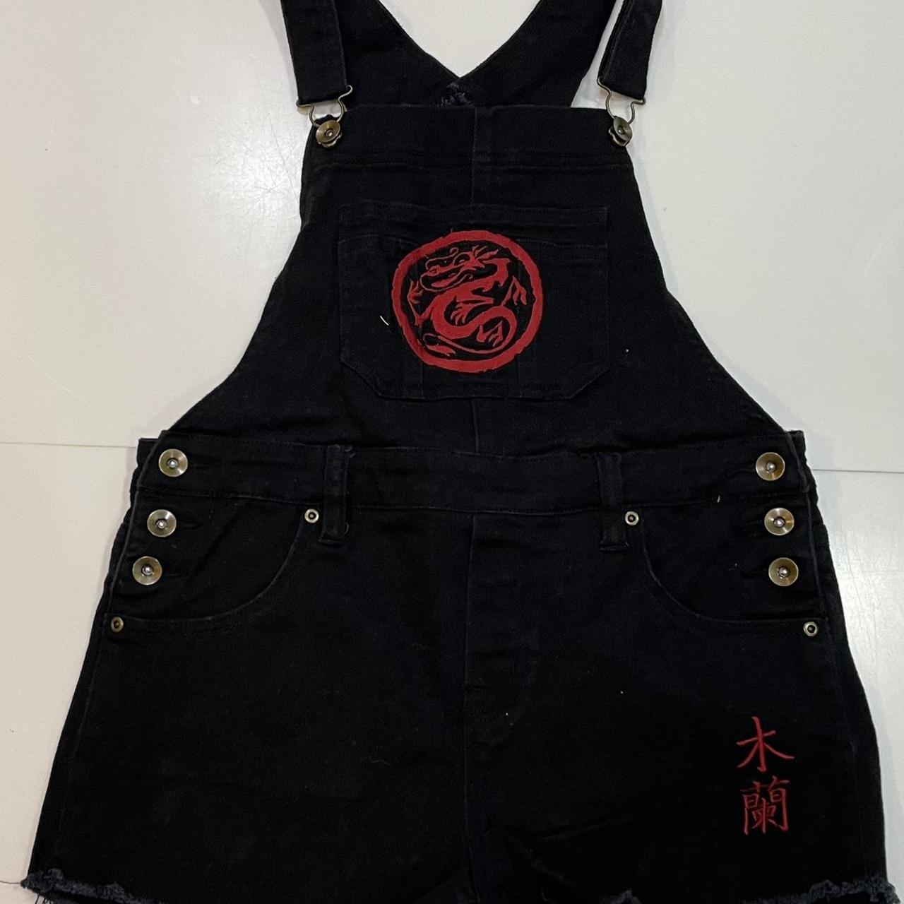 Black and Red Milan Overalls Size: women... - Depop