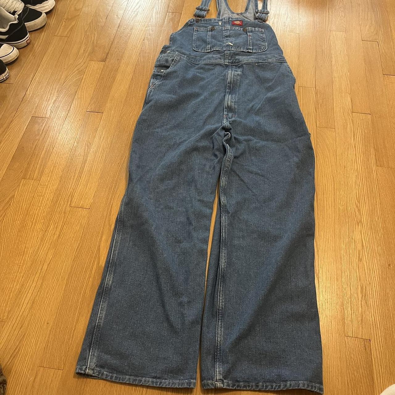 Vintage 90s Baggy Dickies Overalls 38x32 Size... - Depop