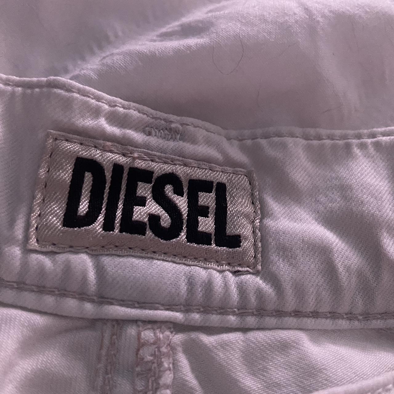 Diesel Women's White Shorts | Depop