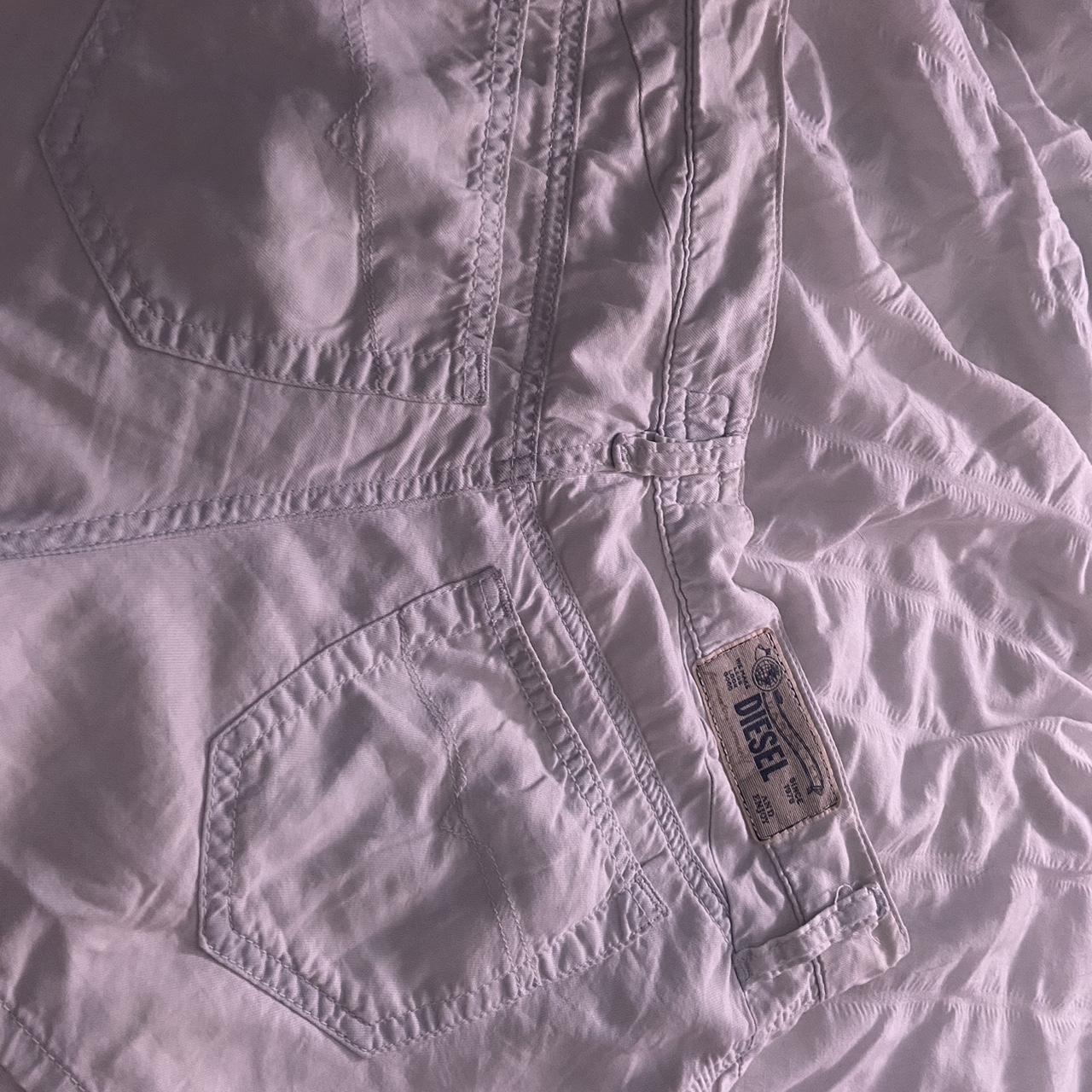 Diesel Women's White Shorts | Depop