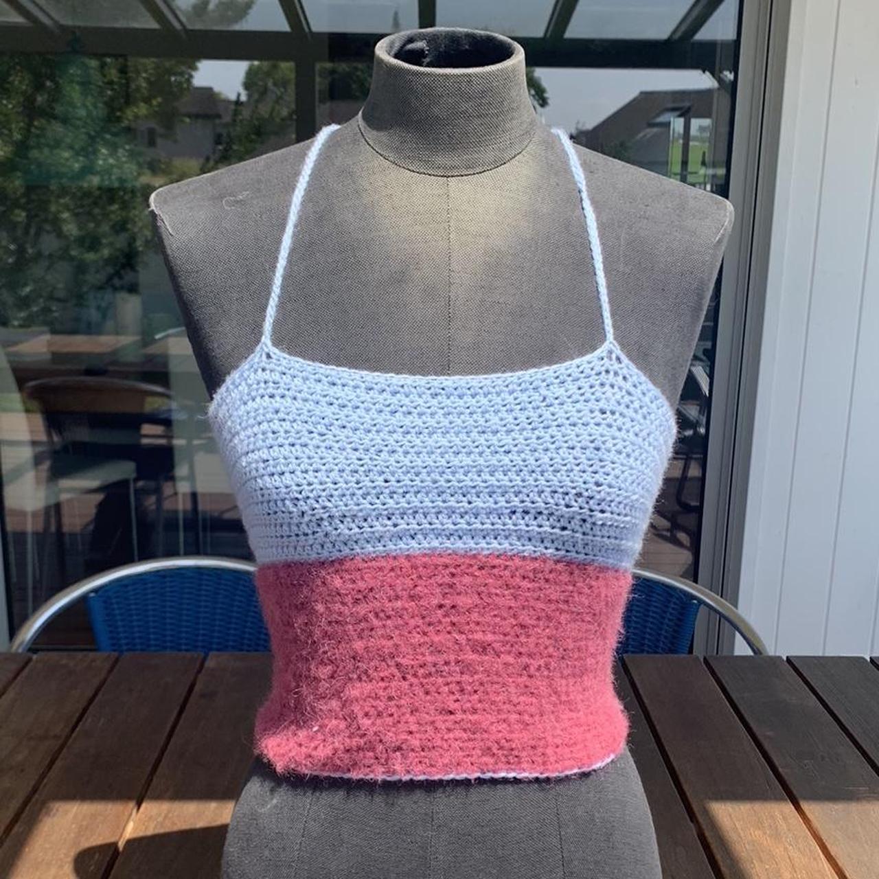 Hand crocheted top made with wool & alpaca wool... - Depop