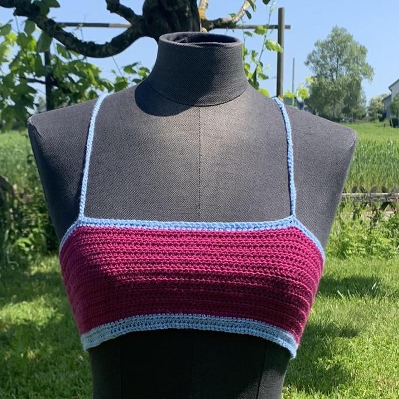 Hand crocheted top made with wool thread ☀️ length/... - Depop
