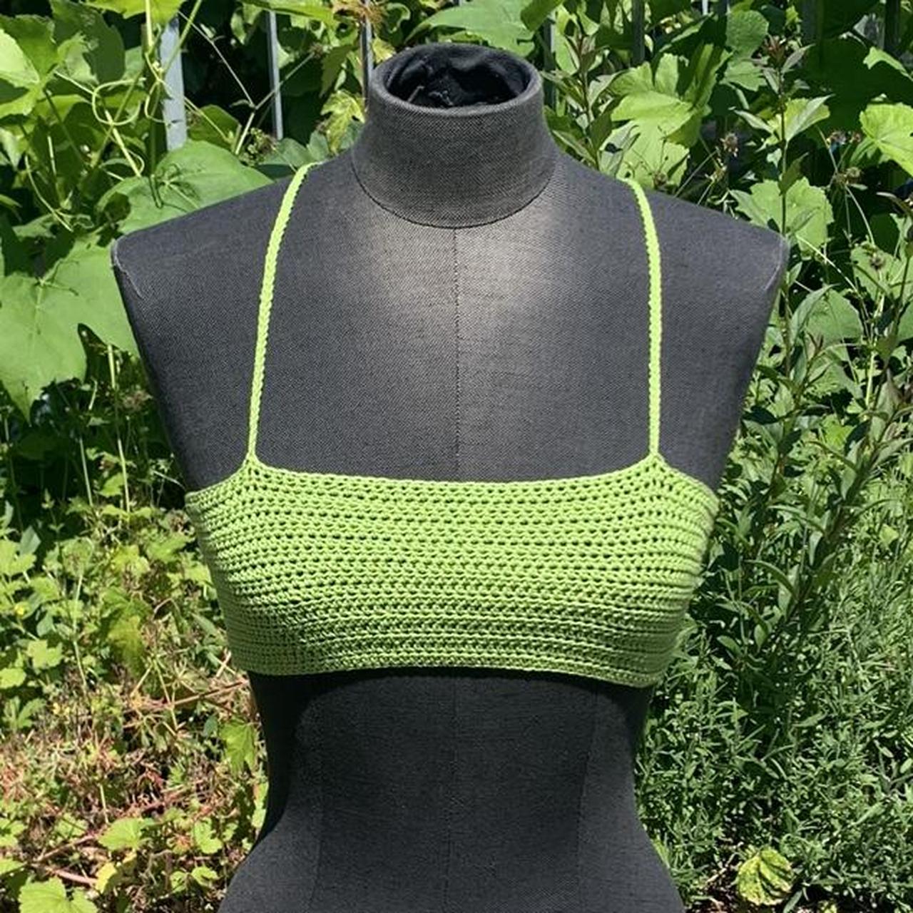 Hand crocheted top made with wool thread ☀️ length/... - Depop