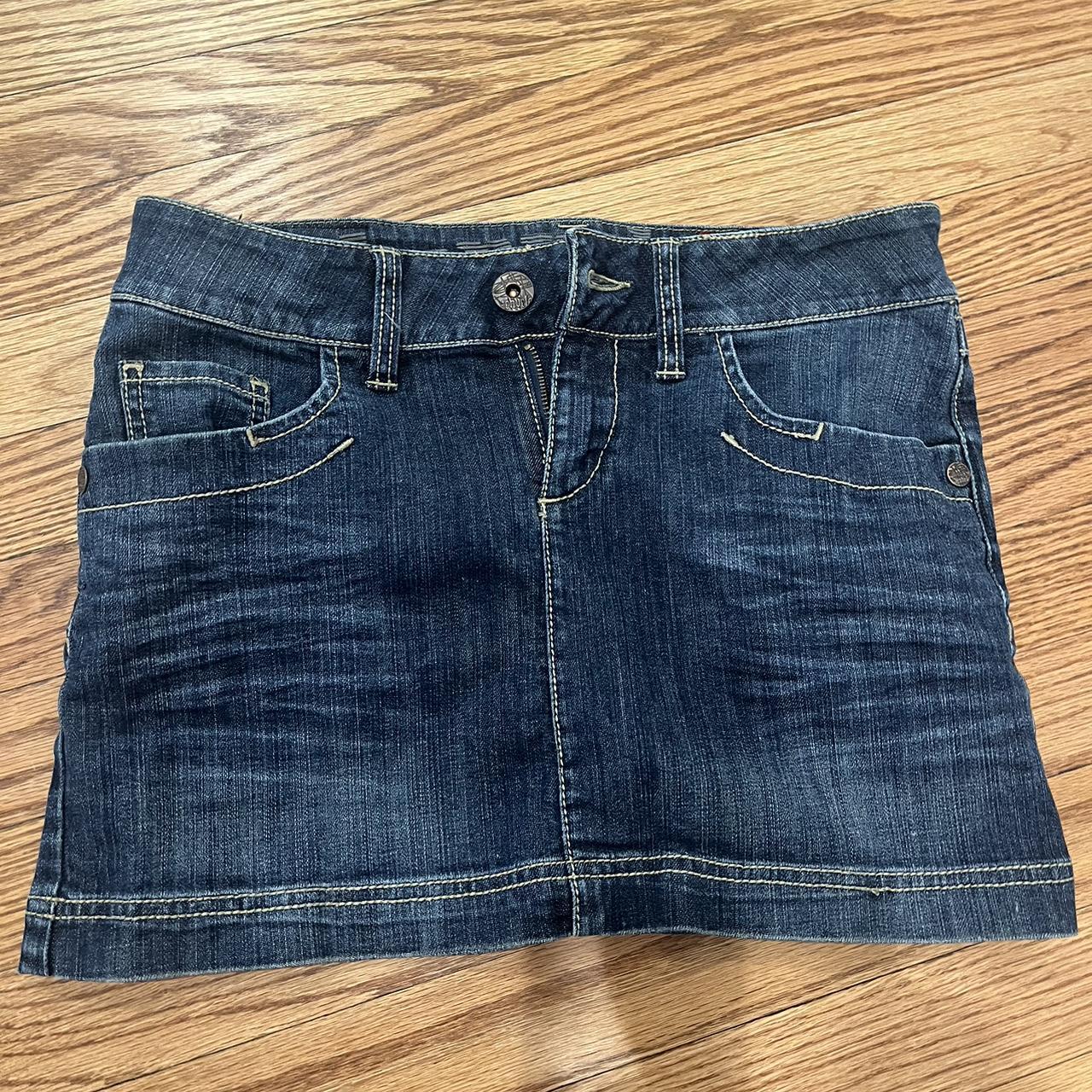 Kenvelo Dark wash denim mini skirt - Depop