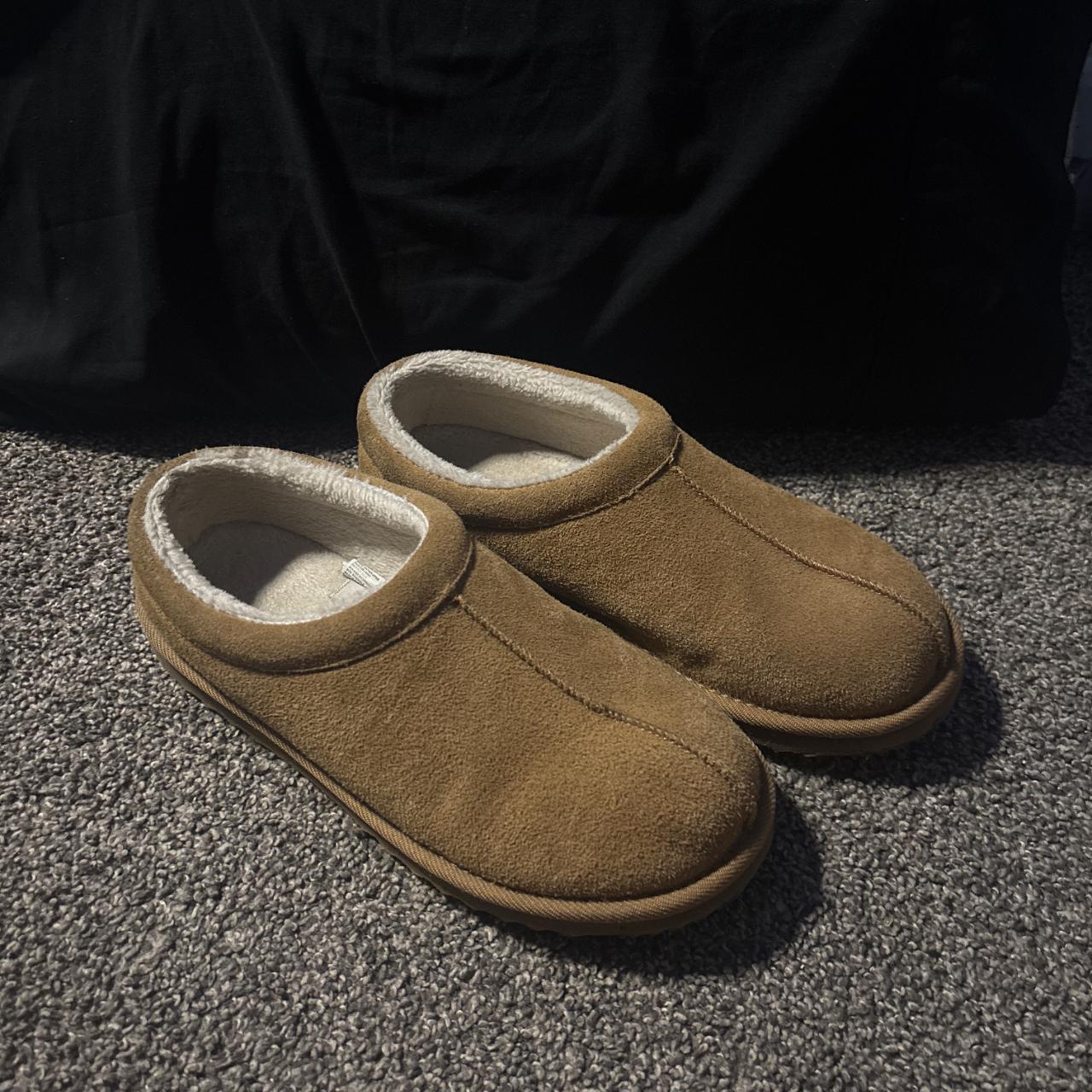 brown goodfellow slides, #goodfellow #slides #comfy... - Depop
