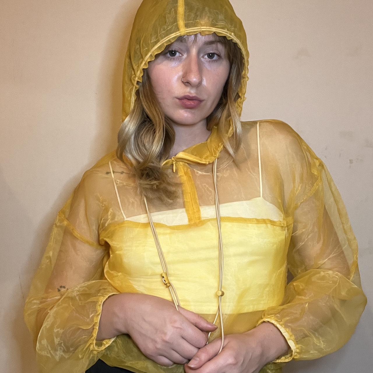Yellow see through hoodie Pretty little thing - Depop